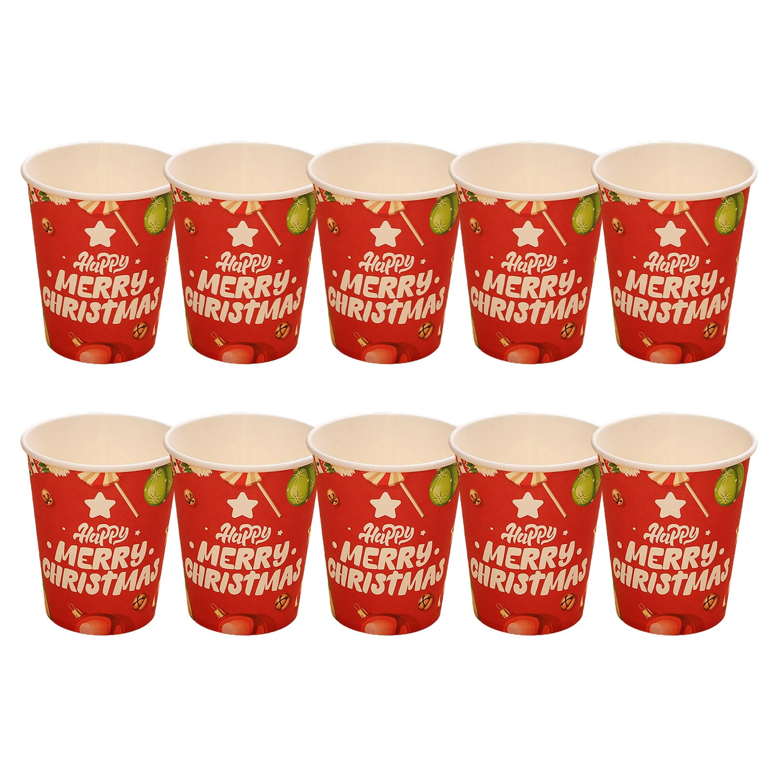 G Disposable Seasonal Paper Cups 10-Pack Style G For Christmas Drinks ...