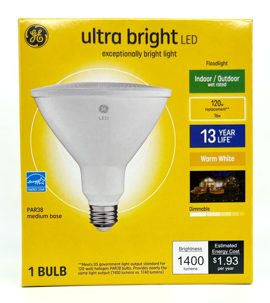 G E Lighting GE 16W Par38 FLD Bulb 37644 - Walmart.com