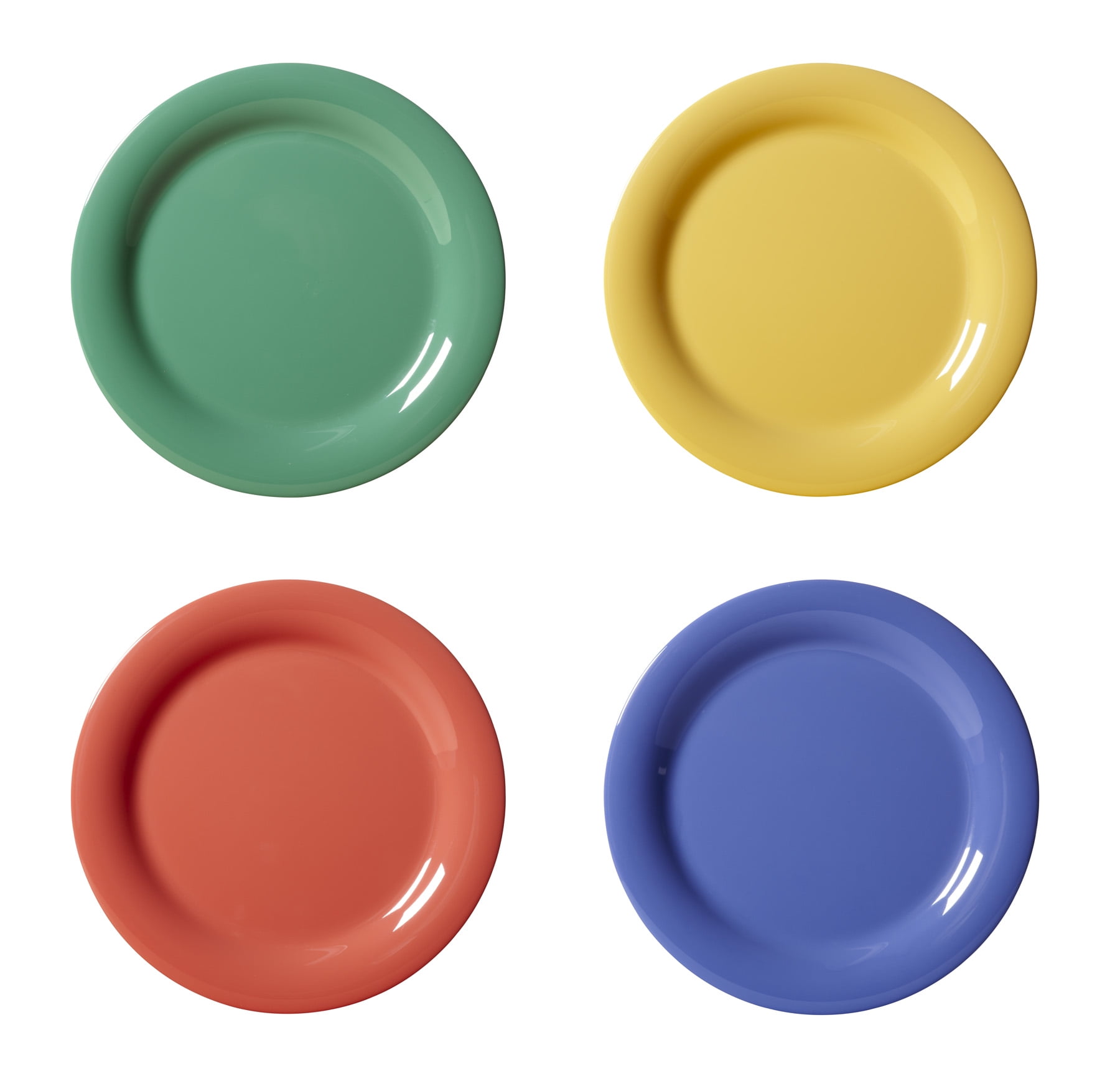 G.E.T. 12" Heavy-Duty Wide Rim Melamine Plastic Dinner Plate (Set of 4 ...
