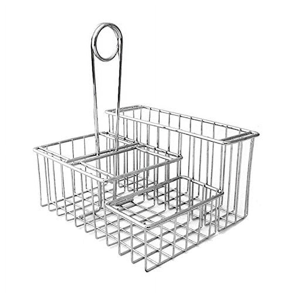 G.E.T. Enterprises Chrome Four Compartment Condiment Caddy Metal ...