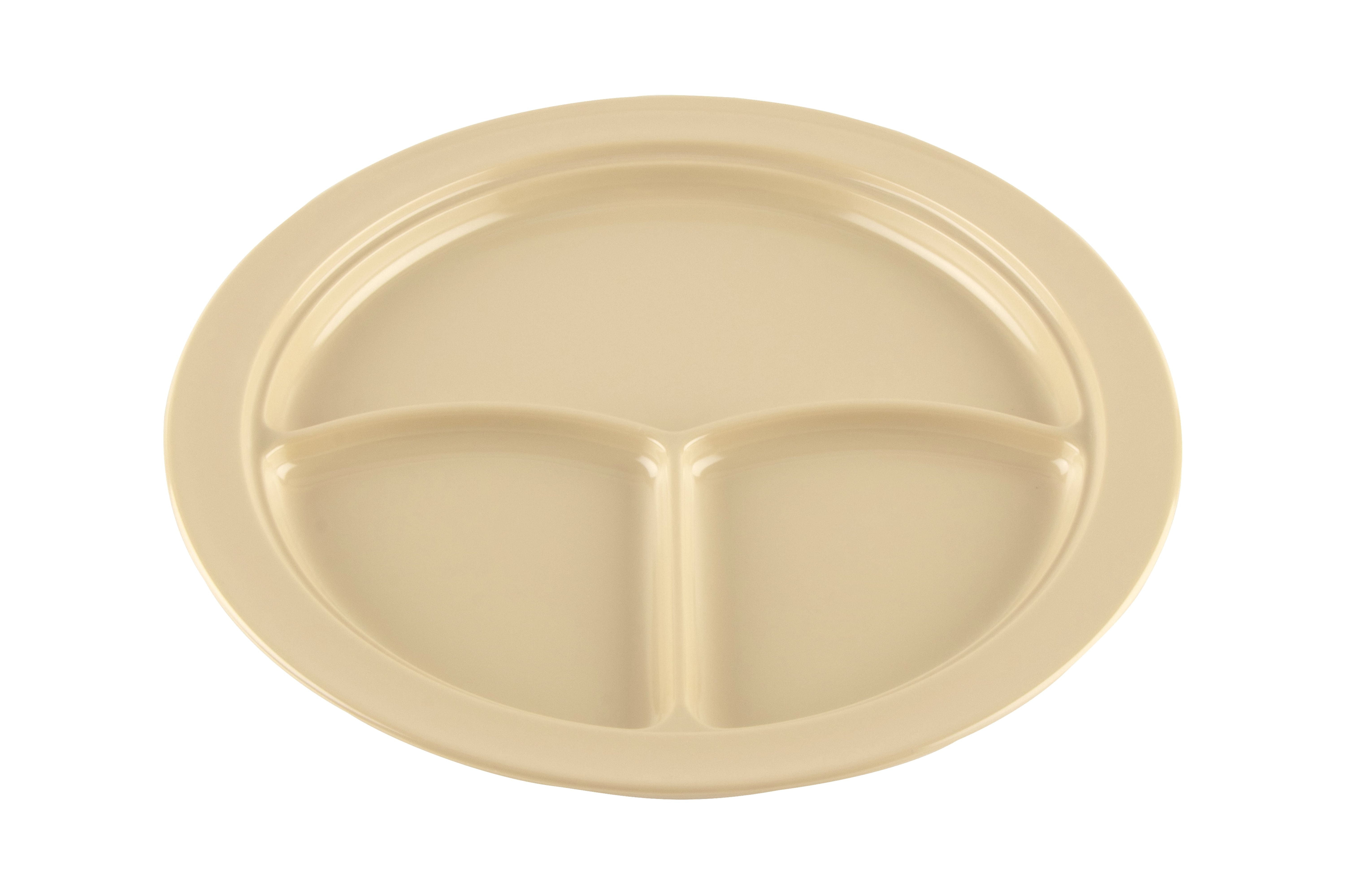 G.E.T. Heavy-Duty 3 Compartment Plastic Divided Compartment Plates ...