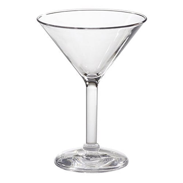 G.E.T. Shatterproof Plastic Martini Cocktail Glasses, 6oz, Clear, Set ...