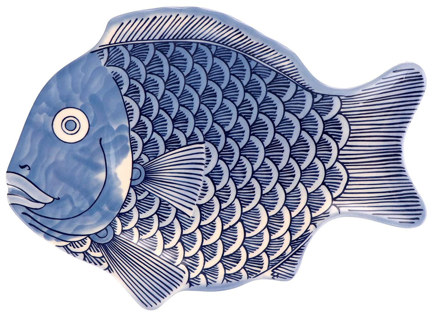 G.E.T. Melamine Fish Serving Platter, BPA Free, 10" x 7", Blue (Set of ...