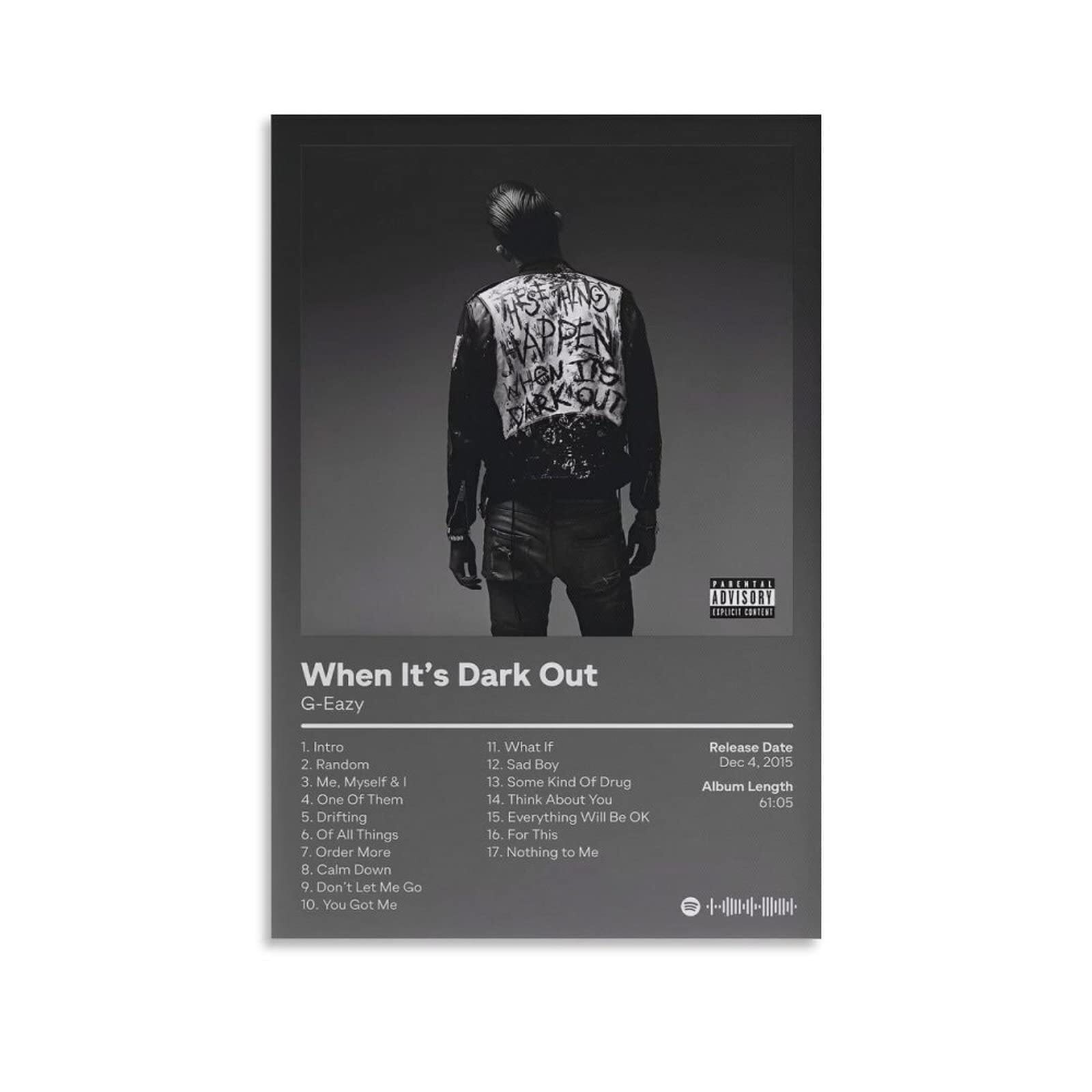 G Eazy - When It's Dark Out Poster 1 Canvas Poster Bedroom Decoration ...