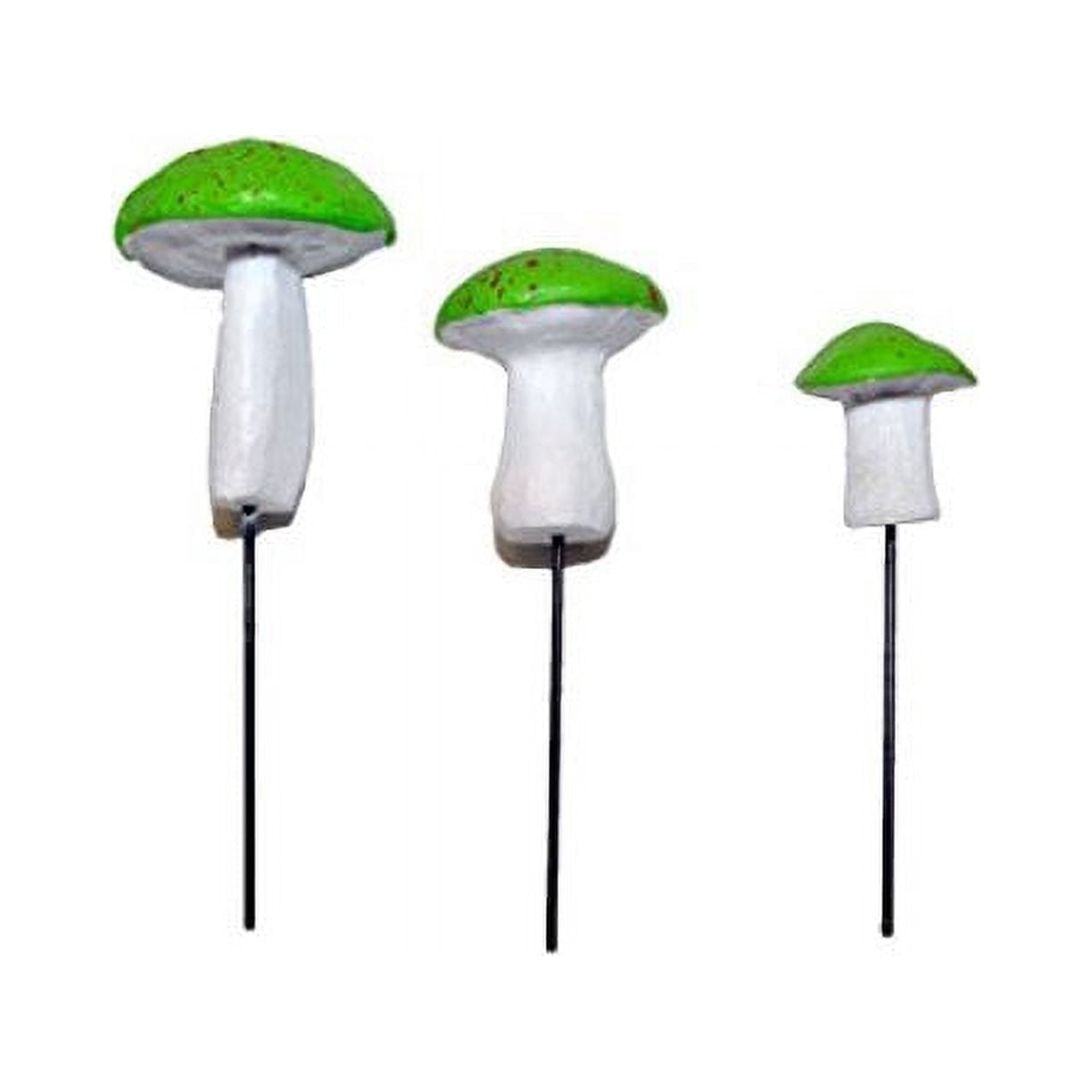 G & F 10025GR 3-Piece Fairy Garden Miniature Metal Mushroom Set, Green ...