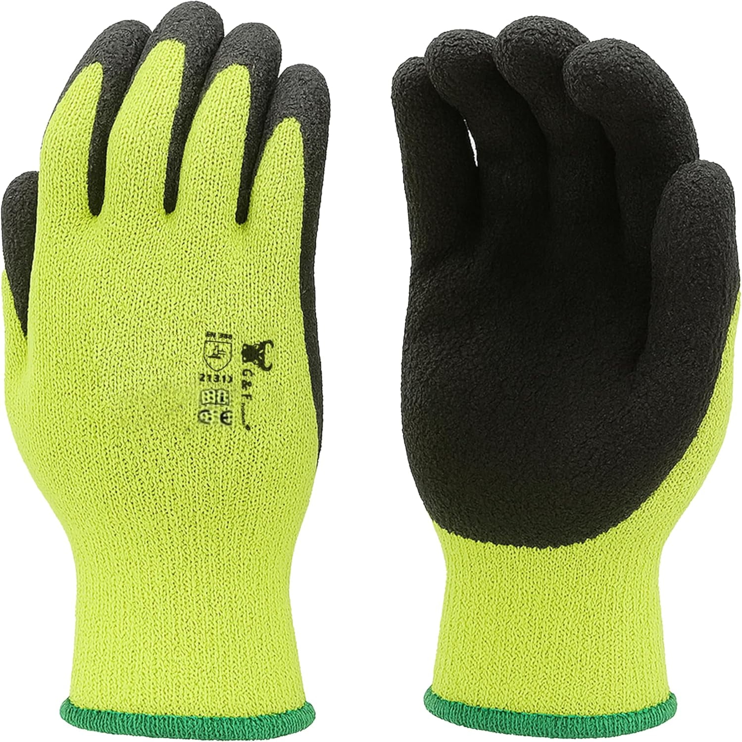 G & F 1516 High-Visibility Work & Gardening Gloves, MicroFoam Coated ...