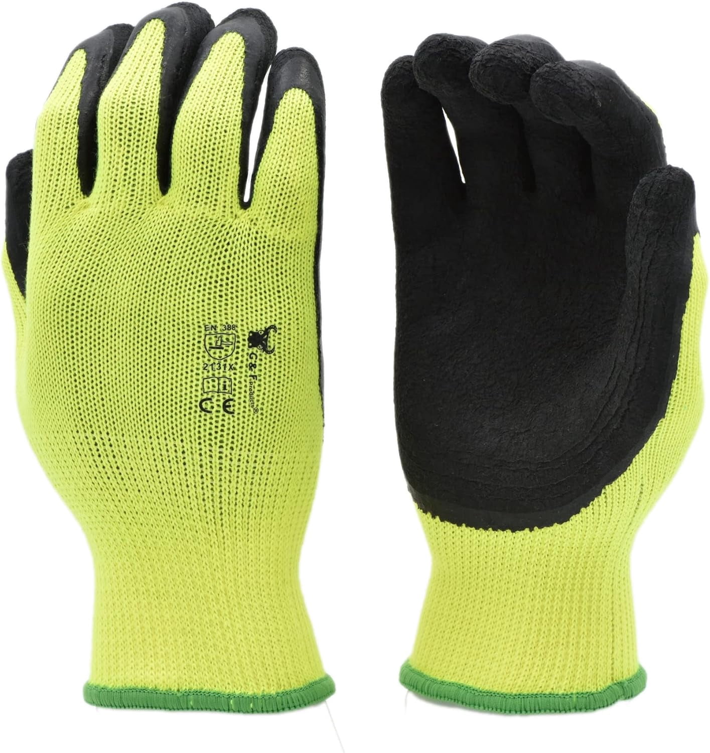 G & F 1516 High-Visibility Work & Gardening Gloves, MicroFoam Coated ...
