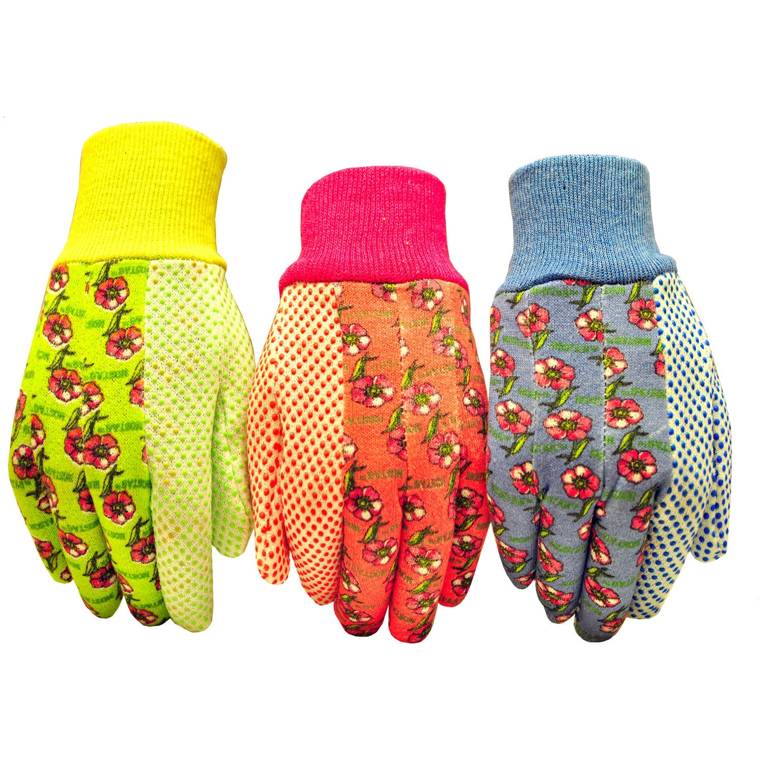 G & F 1852-3 Women Soft Jersey Garden Gloves, Women Work Gloves, 3 ...