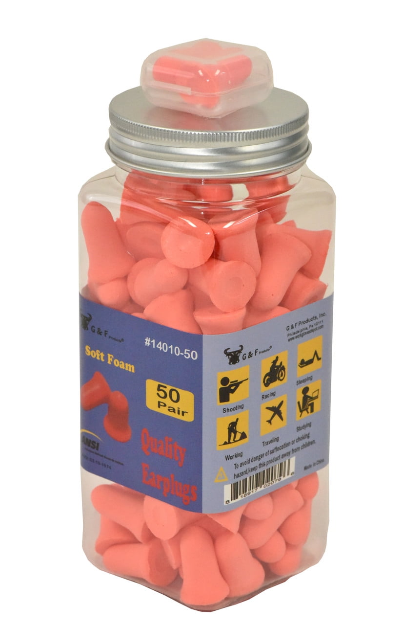 G & F 34dB Sound Blocking Earplugs, 50-Count Pack, Quiet Sleep, Noise ...