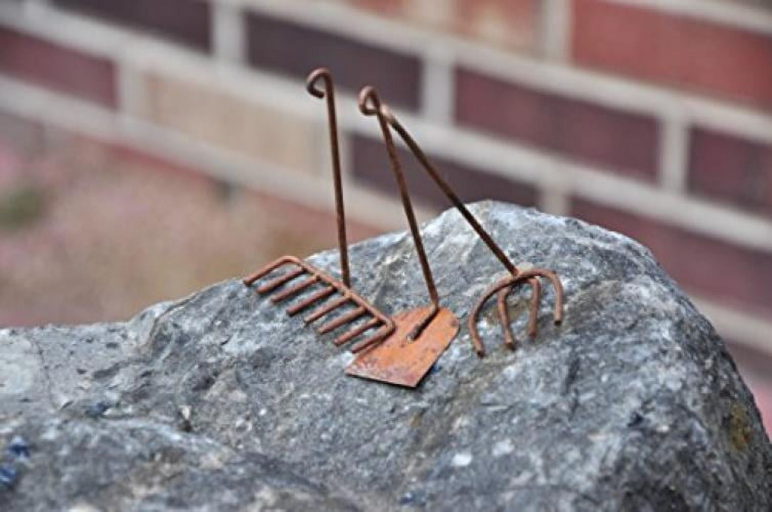 G & F Fairy Garden Miniature Tools, Spade, Pitchfork, Rake and Hoe ‎1.6 ...