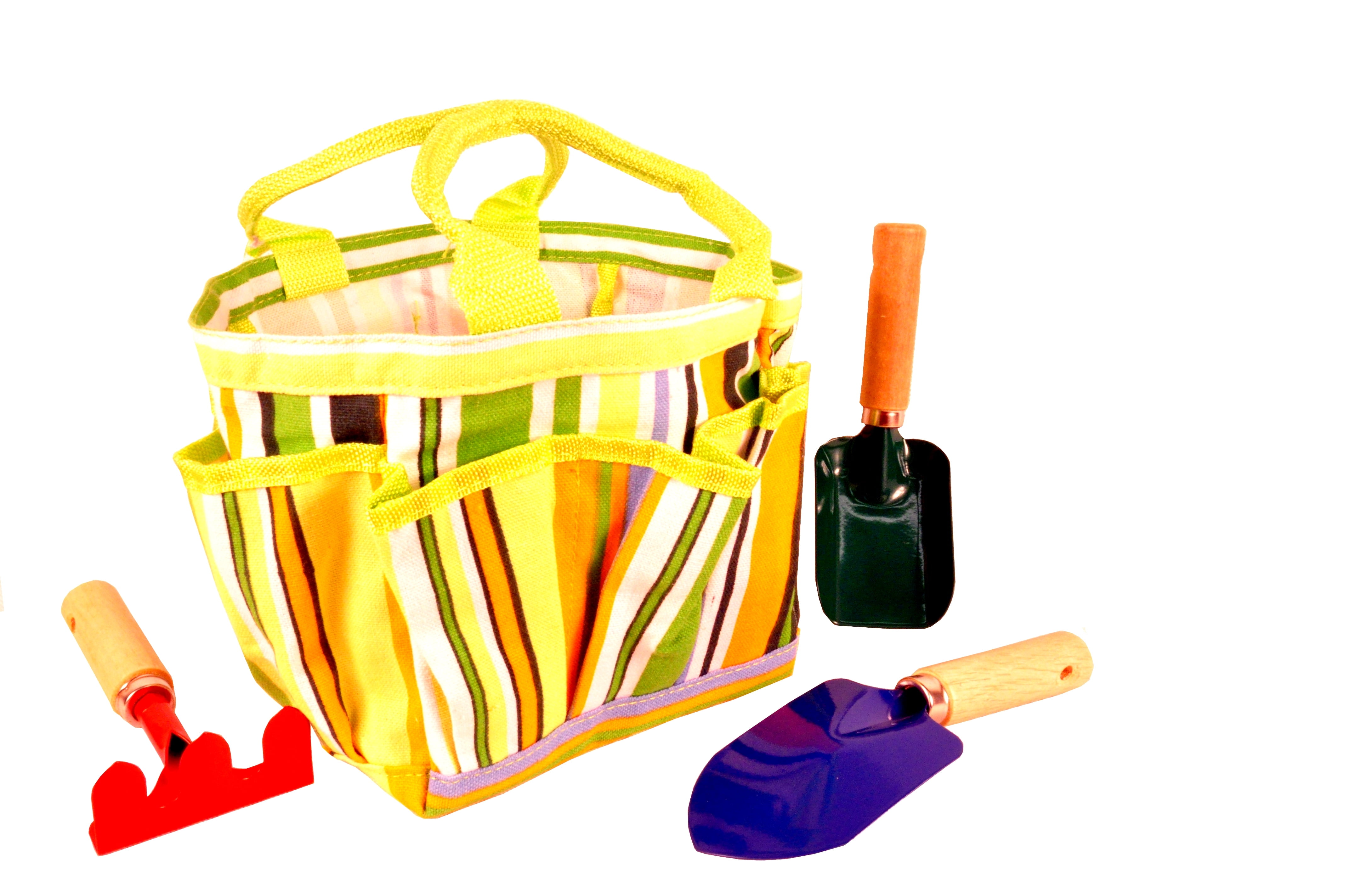 G & F Kids Garden Tools, Tote Canvas & Hand Material Rake & Shovel ...