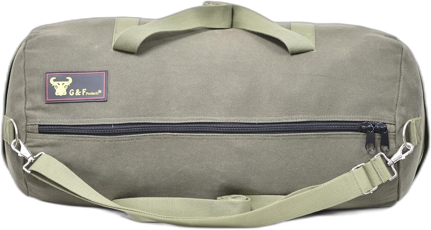 G & F Military Style Duffle Bag, Heavy Duty Water-Resistant Canvas ...