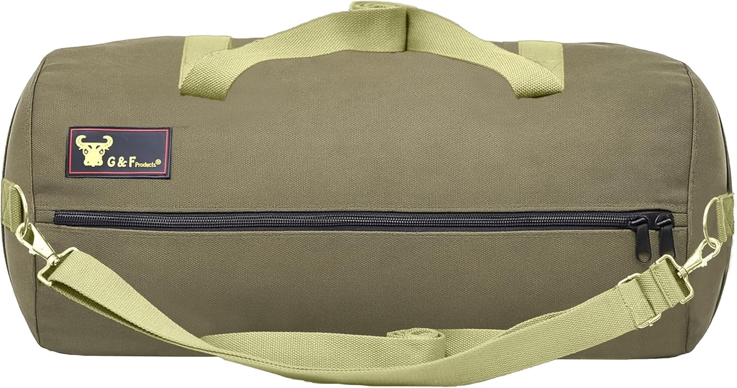 G & F Military Style Duffel Bag, Heavy Duty Water-Resistant Canvas ...