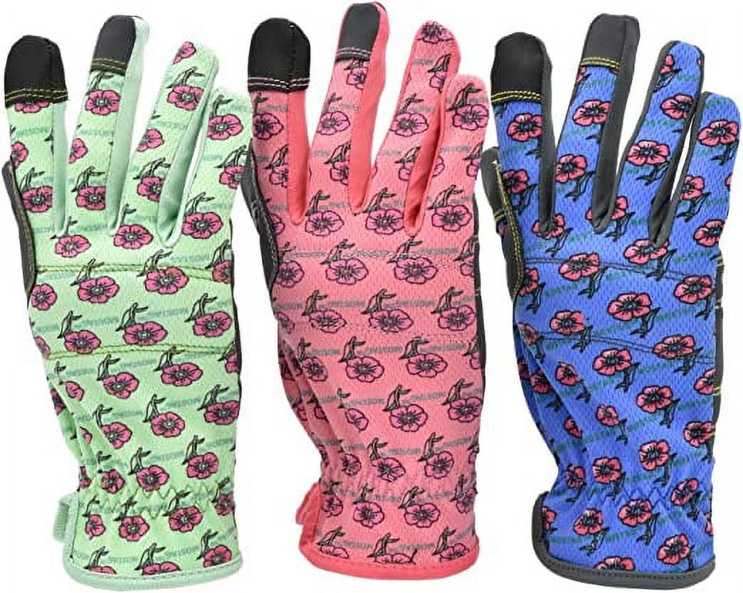 G & F Products Women All Purpose Gardening Gloves 3pk Assorted Colors ...