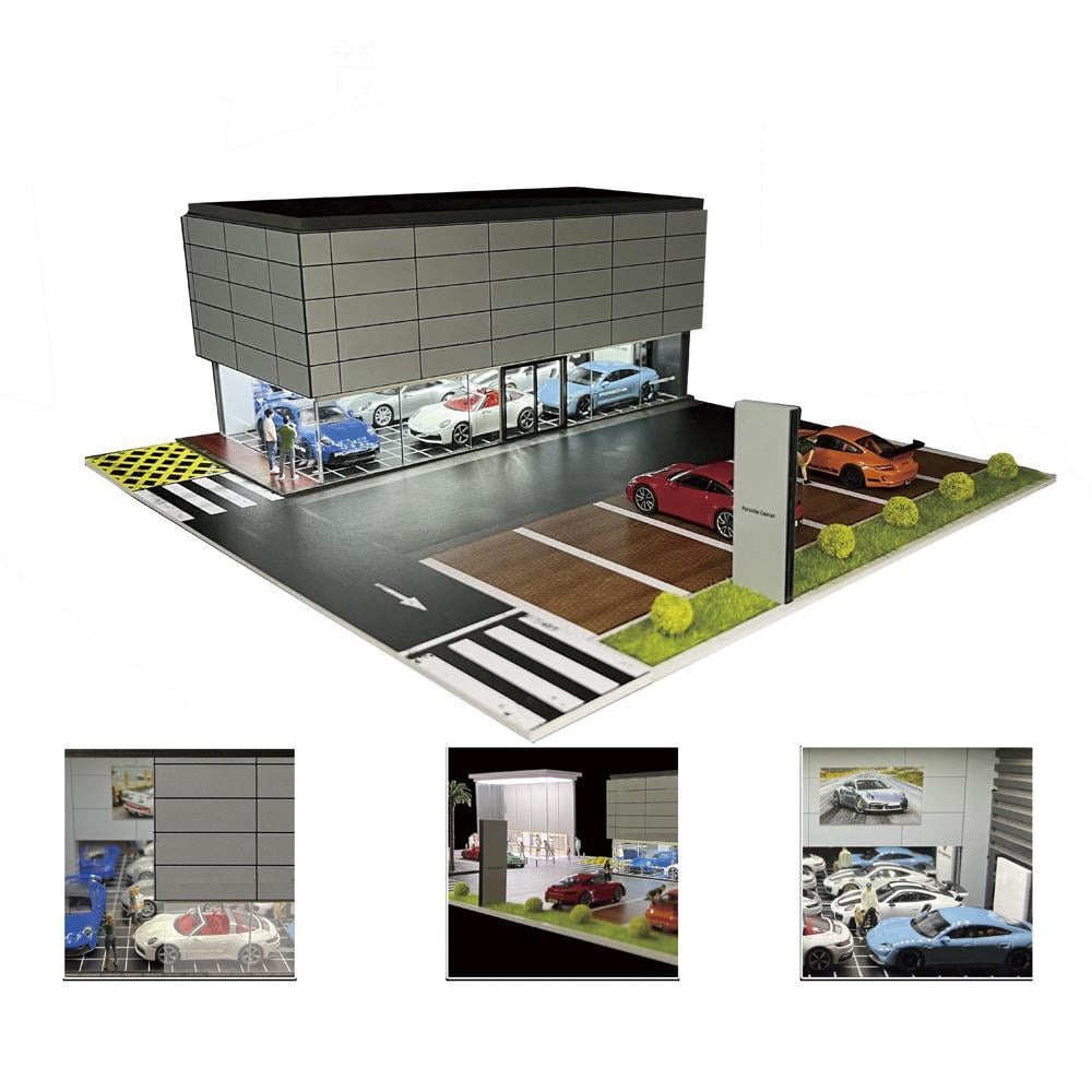 G FANS 1:64 Car Garage Models Shop Parking Building Led Diorama ...