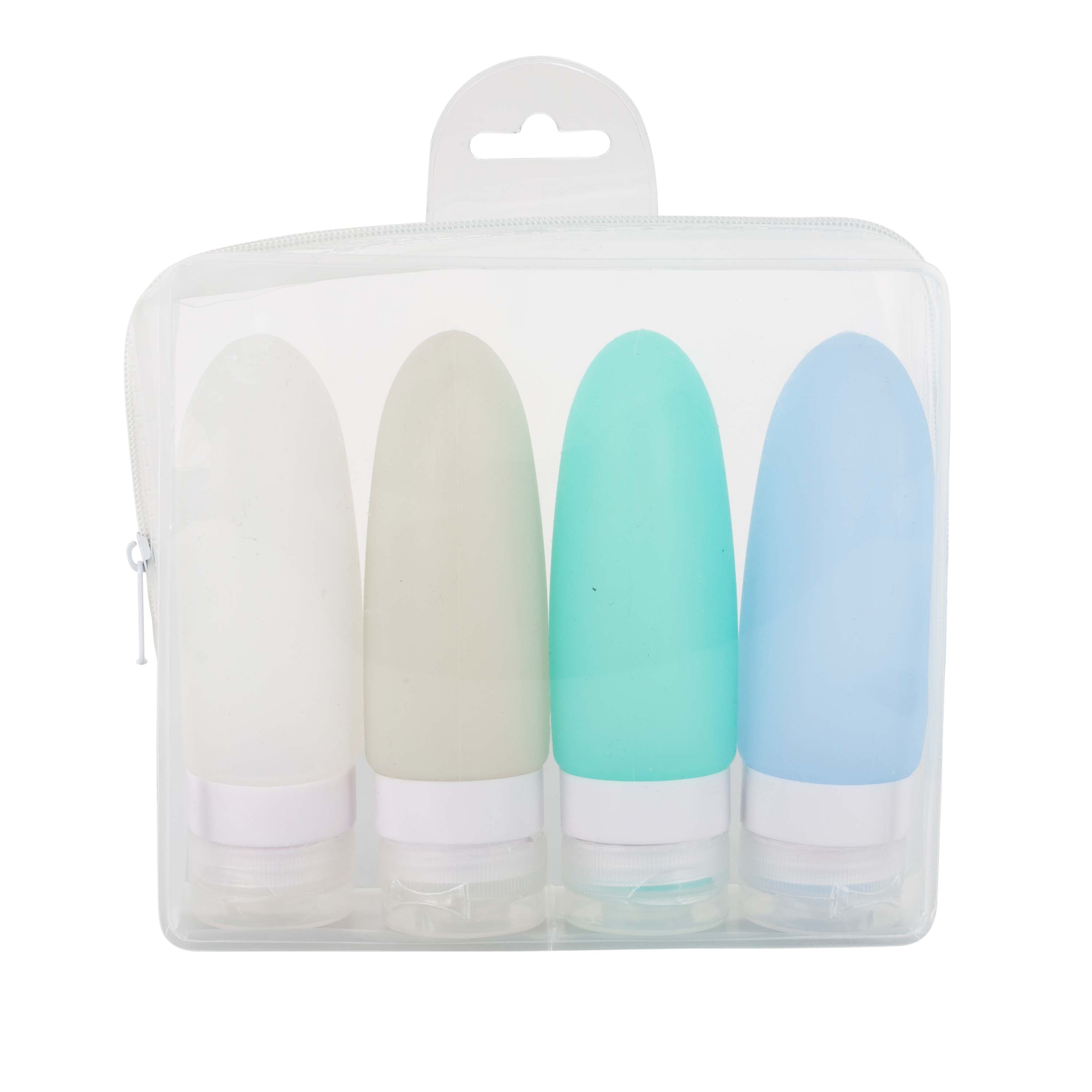 G-Force Set of 4 Silicone Travel Bottles and Carrying Pouch, TSA ...