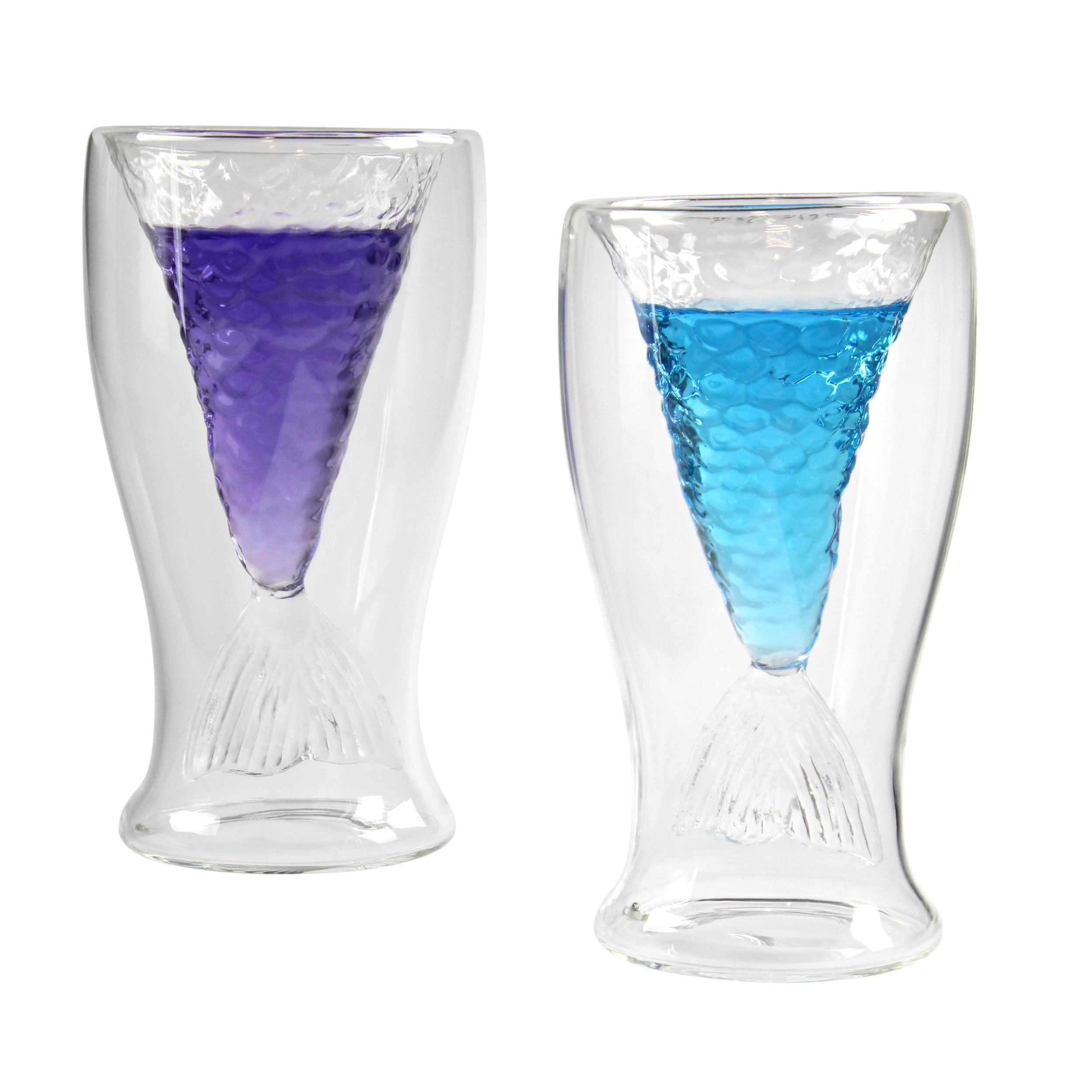 G Francis Mermaid Tail Drinking Glasses - 2pk 80mL Stemless Wine ...