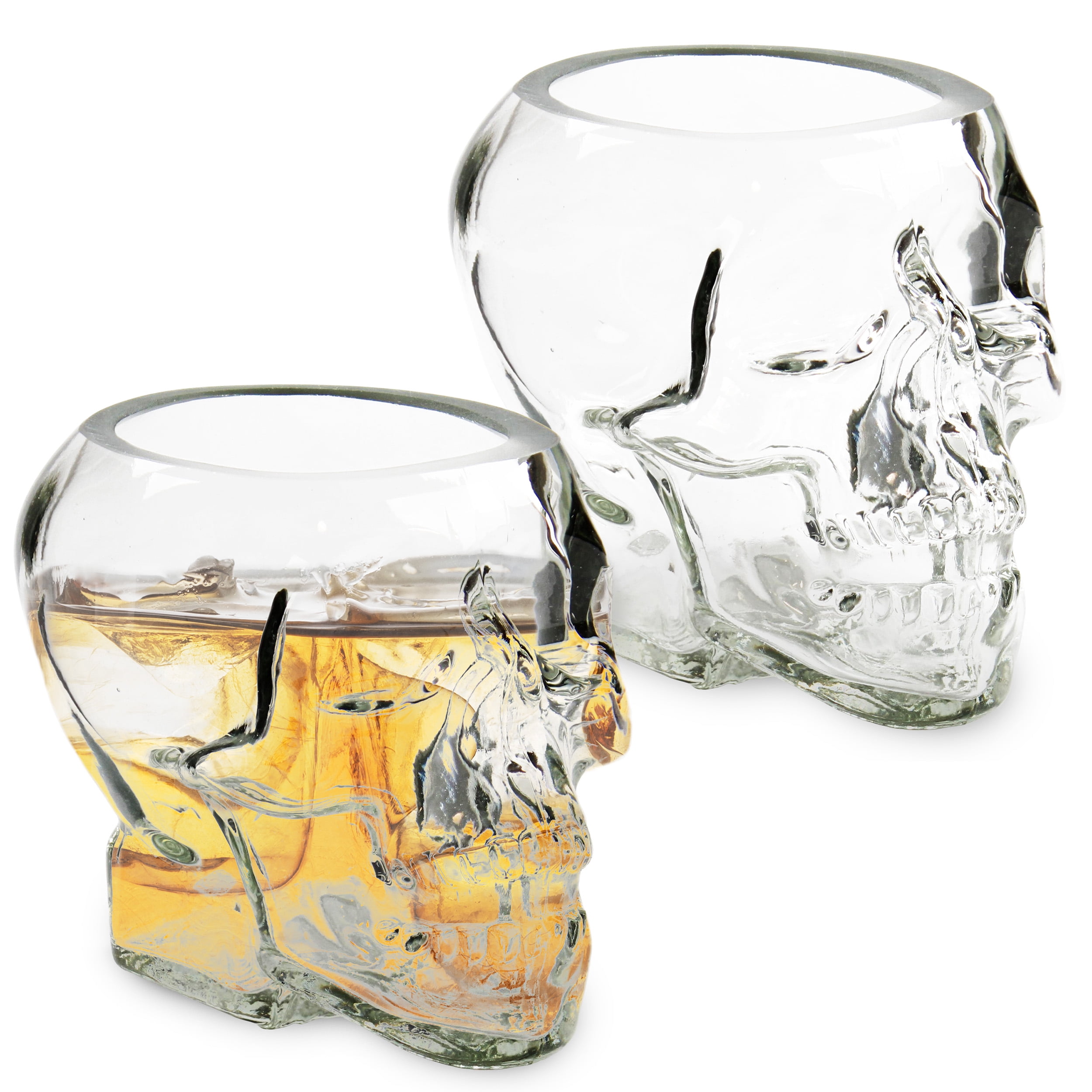 G Francis Skeleton Drinkware - 2pk 350mL Skull Shaped Whiskey Glasses ...