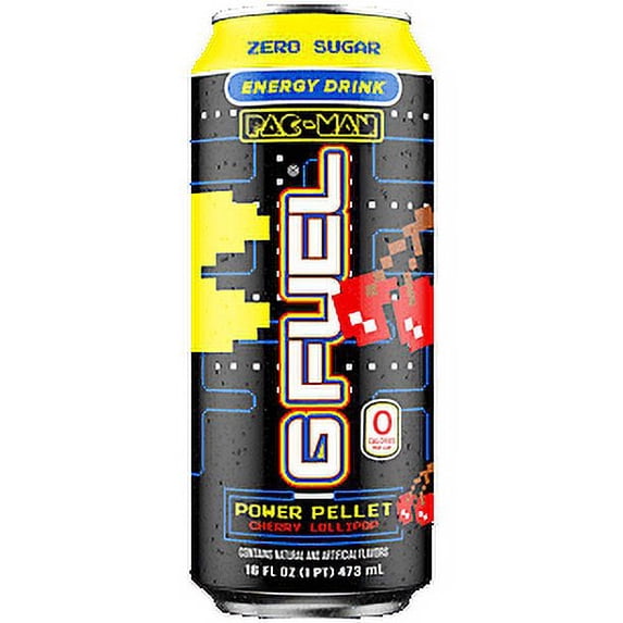 G Fuel Pac-Man Power Pellet - Cherry Lollipop Energy Drink, 16 oz can ...