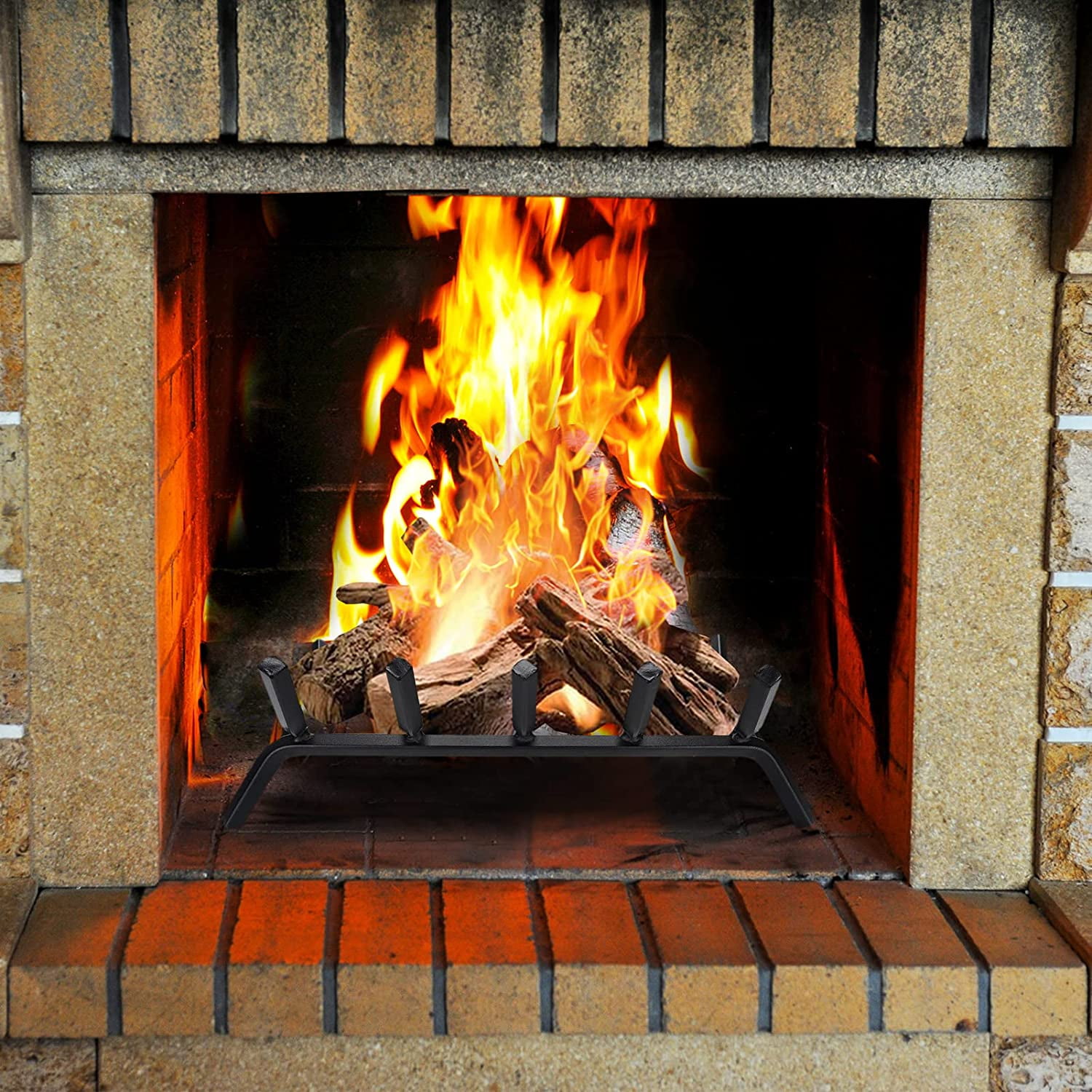 G GOOD GAIN Fireplace Grate 20 "Heavy Duty with Ember Retainer ...