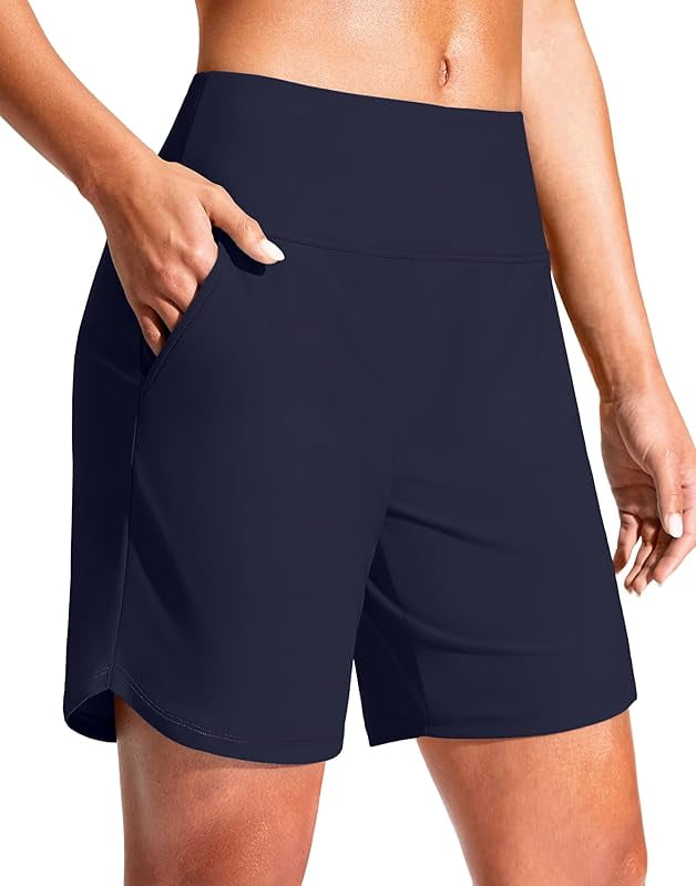 G Gradual Women's 7" Quick Dry Swim Board Shorts Swimming Bottoms High ...