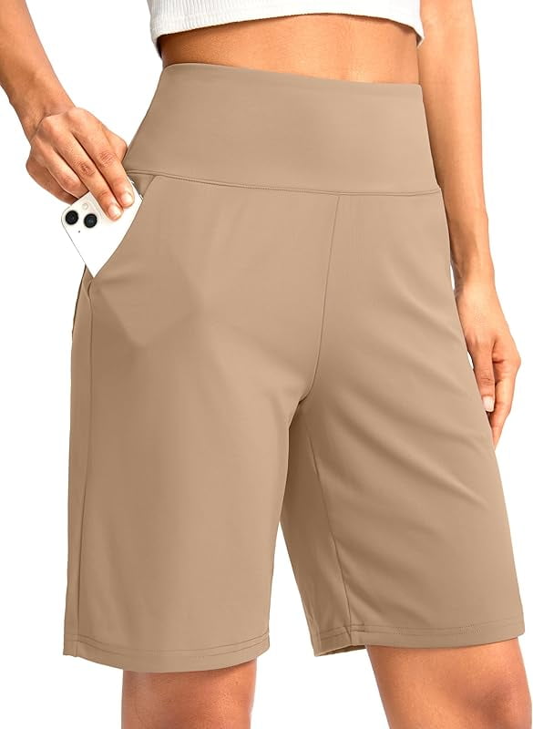 G Gradual Women's Bermuda Long Shorts with Pockets 9" High Waisted Knee ...