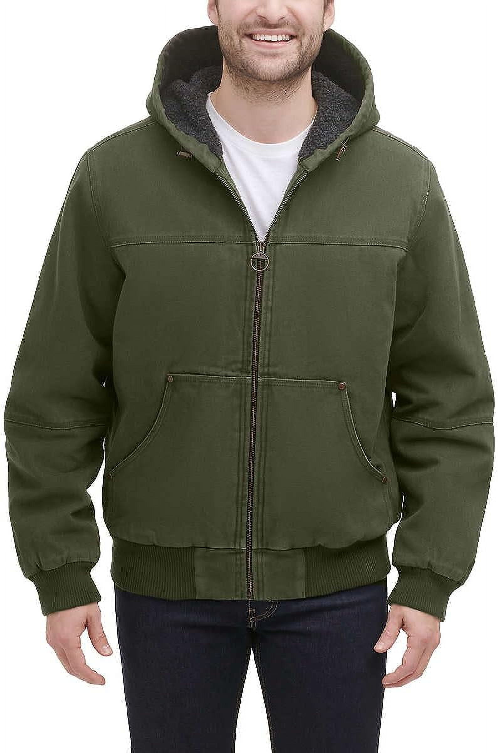 G.H. Bass & Co. Men’s Hooded Cotton Canvas Shell Workwear Jacket (Green ...