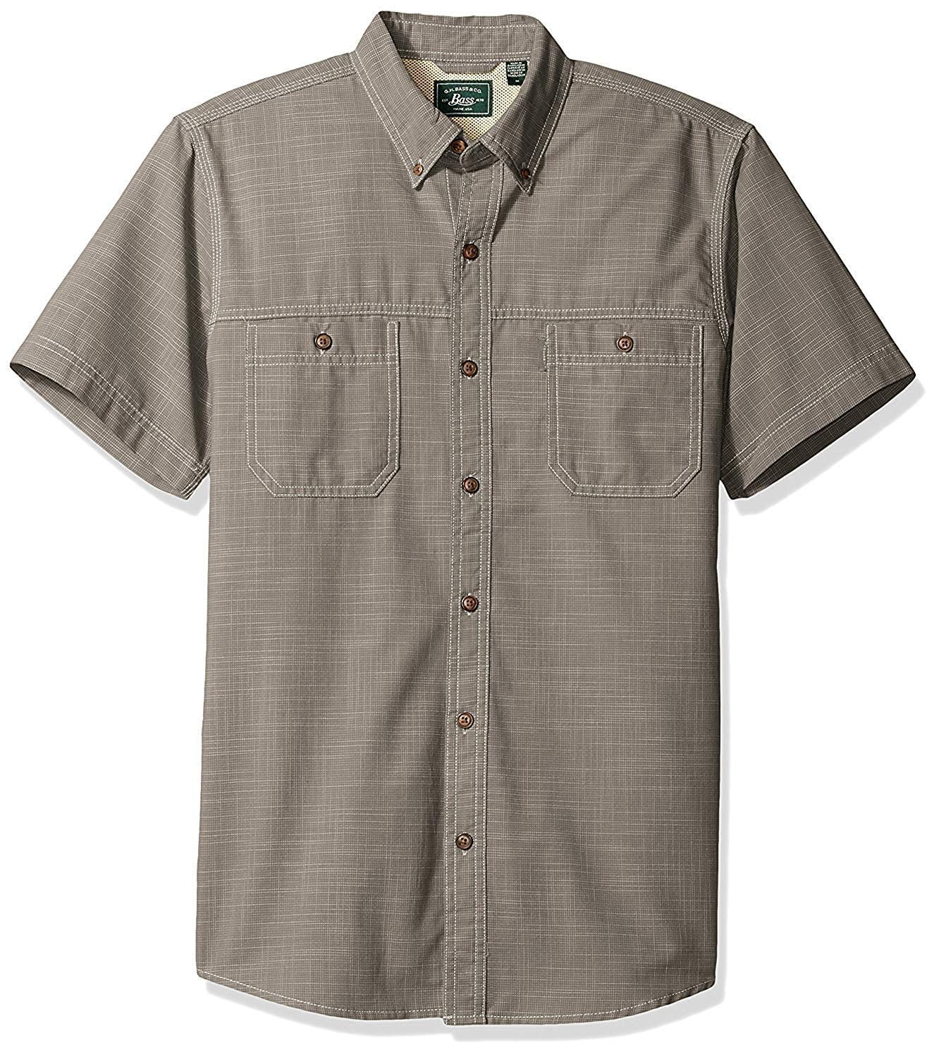 G.H. Bass & Co. Men's Rock River Textures Solid Crosshatch Short Sleeve ...