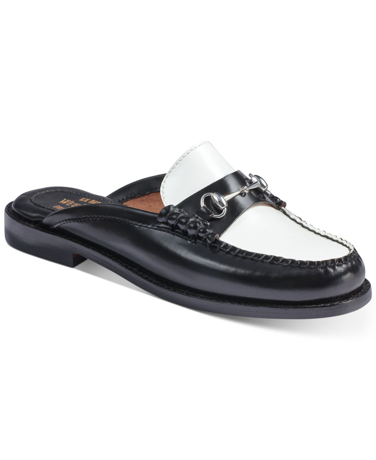 Comfortable G.H. Bass & Co. Womens Lianna Mules in Black/White, Size 5 ...