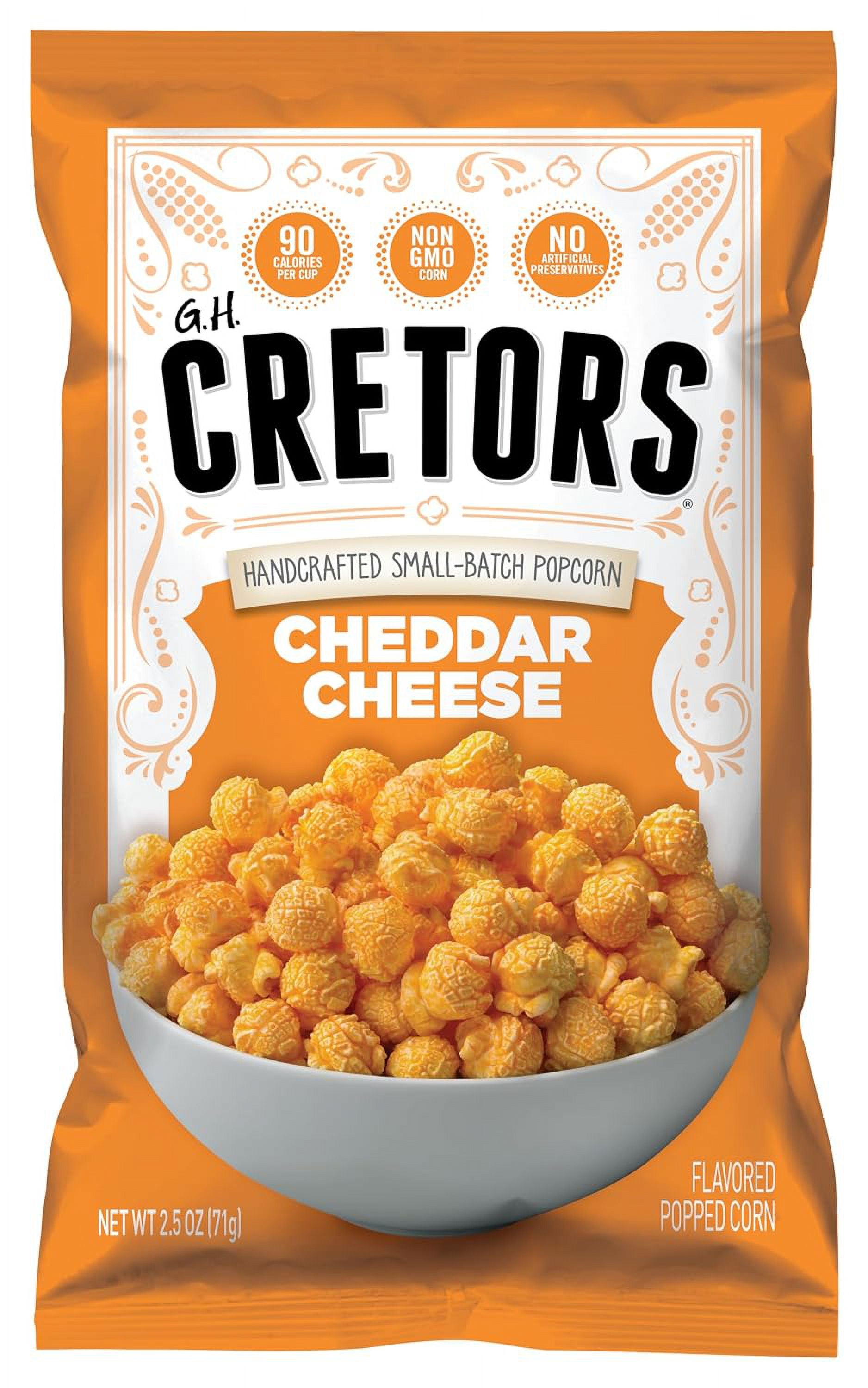 G.H. Cretors, Cheddar Cheese Flavor Popcorn Single Serving Bags (6 Pack ...