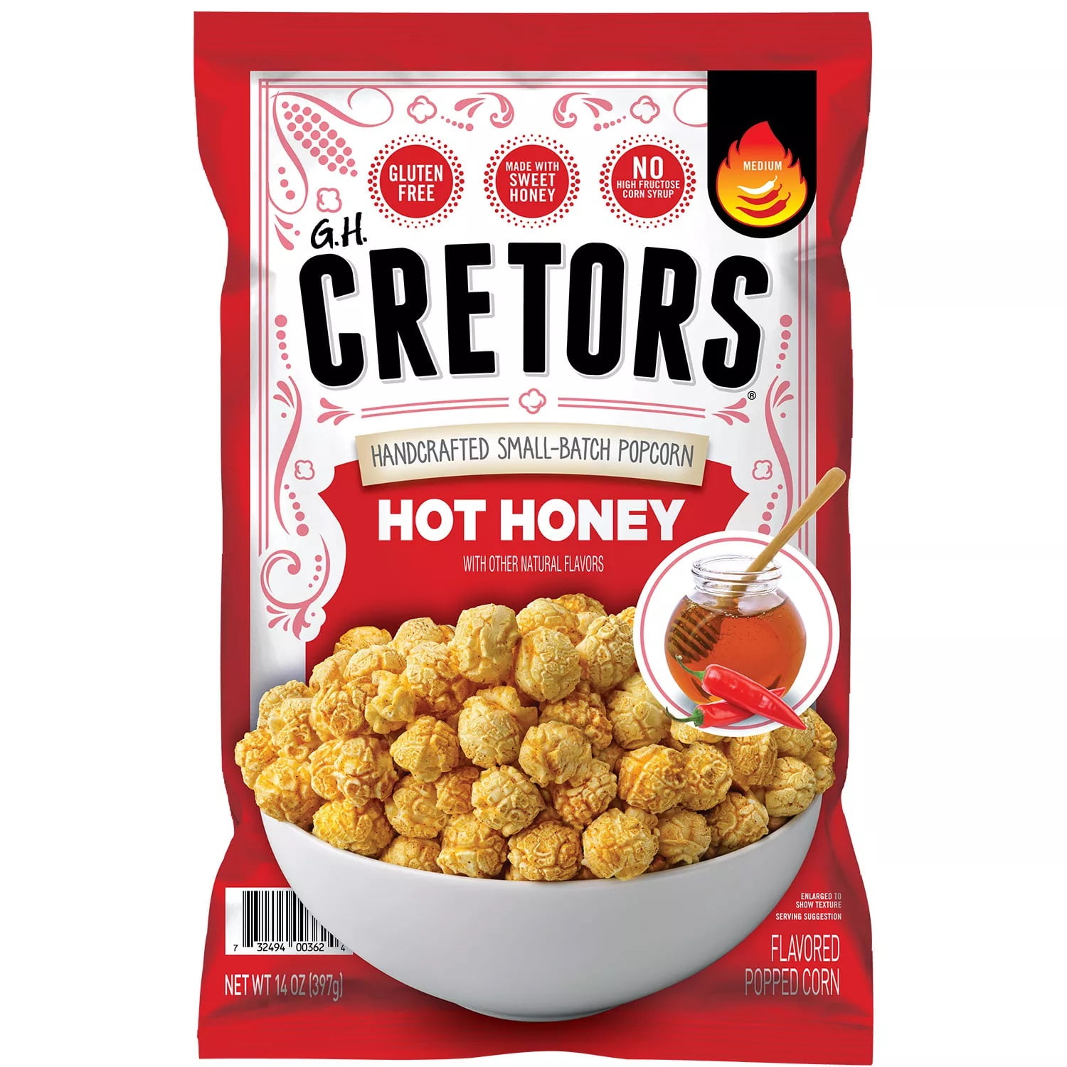 Cretors Hot Honey Kettle Popcorn 14 Ounce Spicy Sweet Fluffy Crunchy Snack - Walmart.com