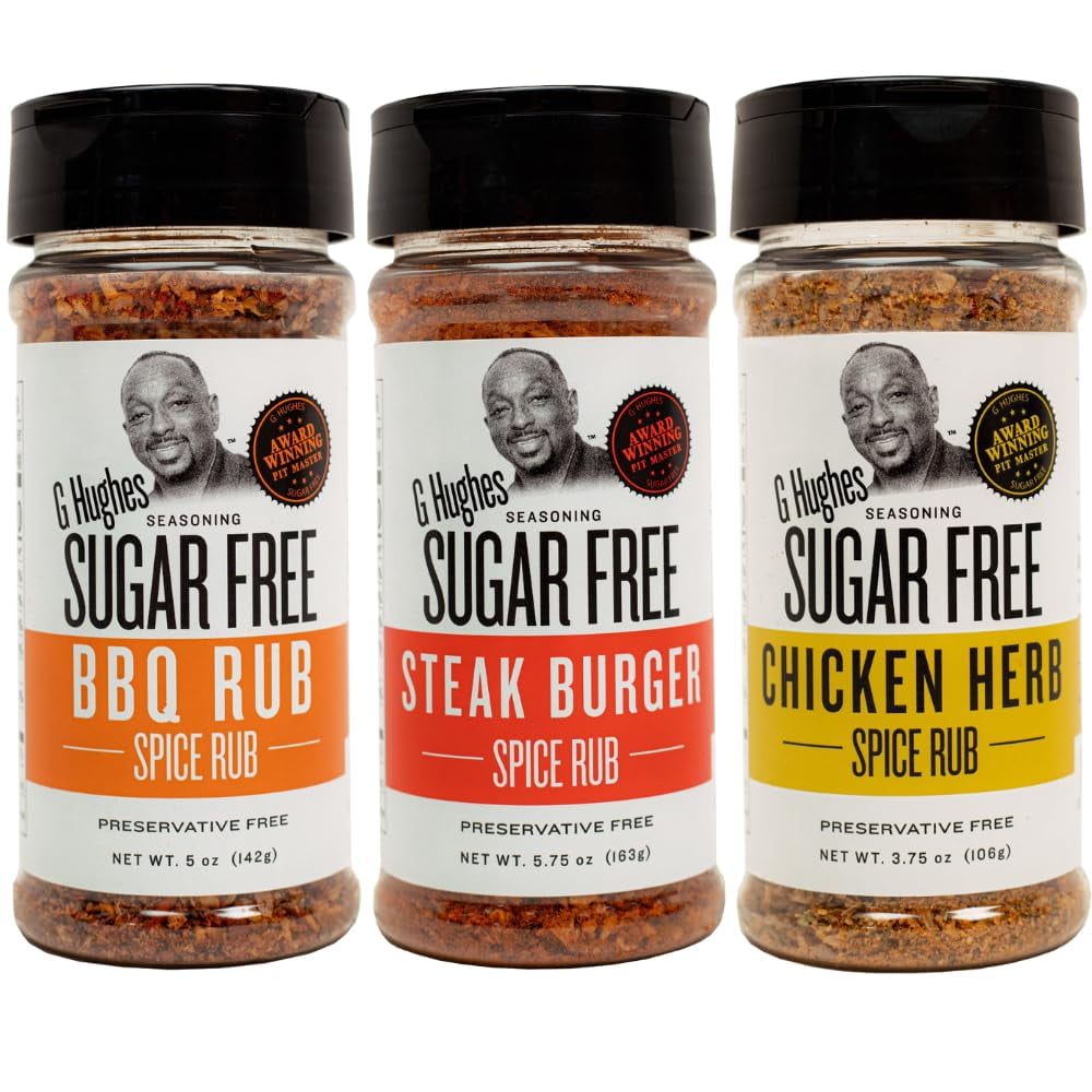 G Hughes Spice Rub OKA4 Variety - Sugar Free BBQ Barbecue Rub Gift Set ...