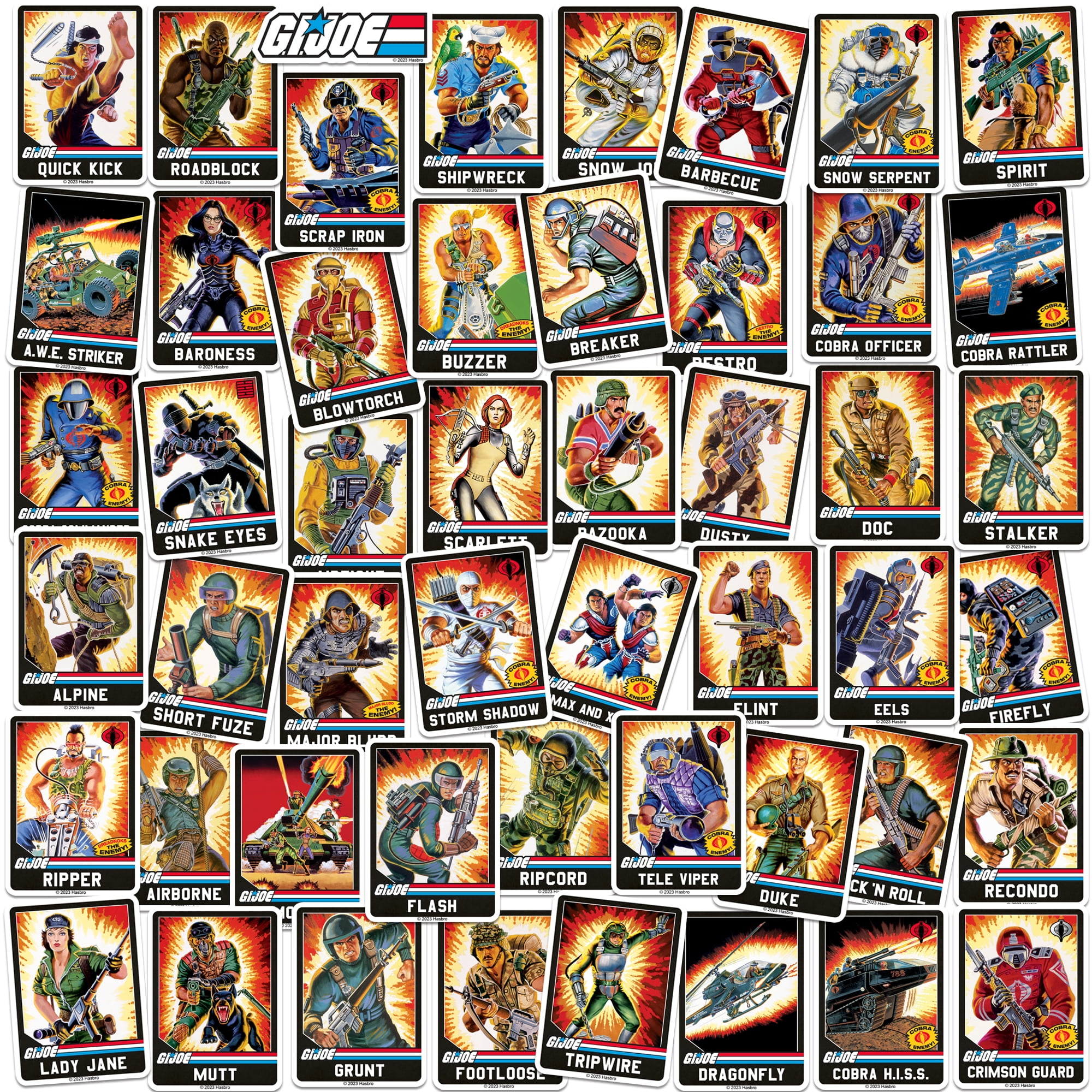 G.I. Joe Retro Card 50ct Vinyl Large Deluxe Stickers Variety Pack ...