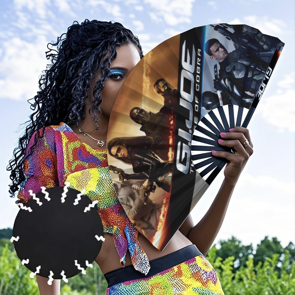 G.I. Joe-theme Folding Fan Chinese Fan Hand Polyester Foldable Fan Fans ...