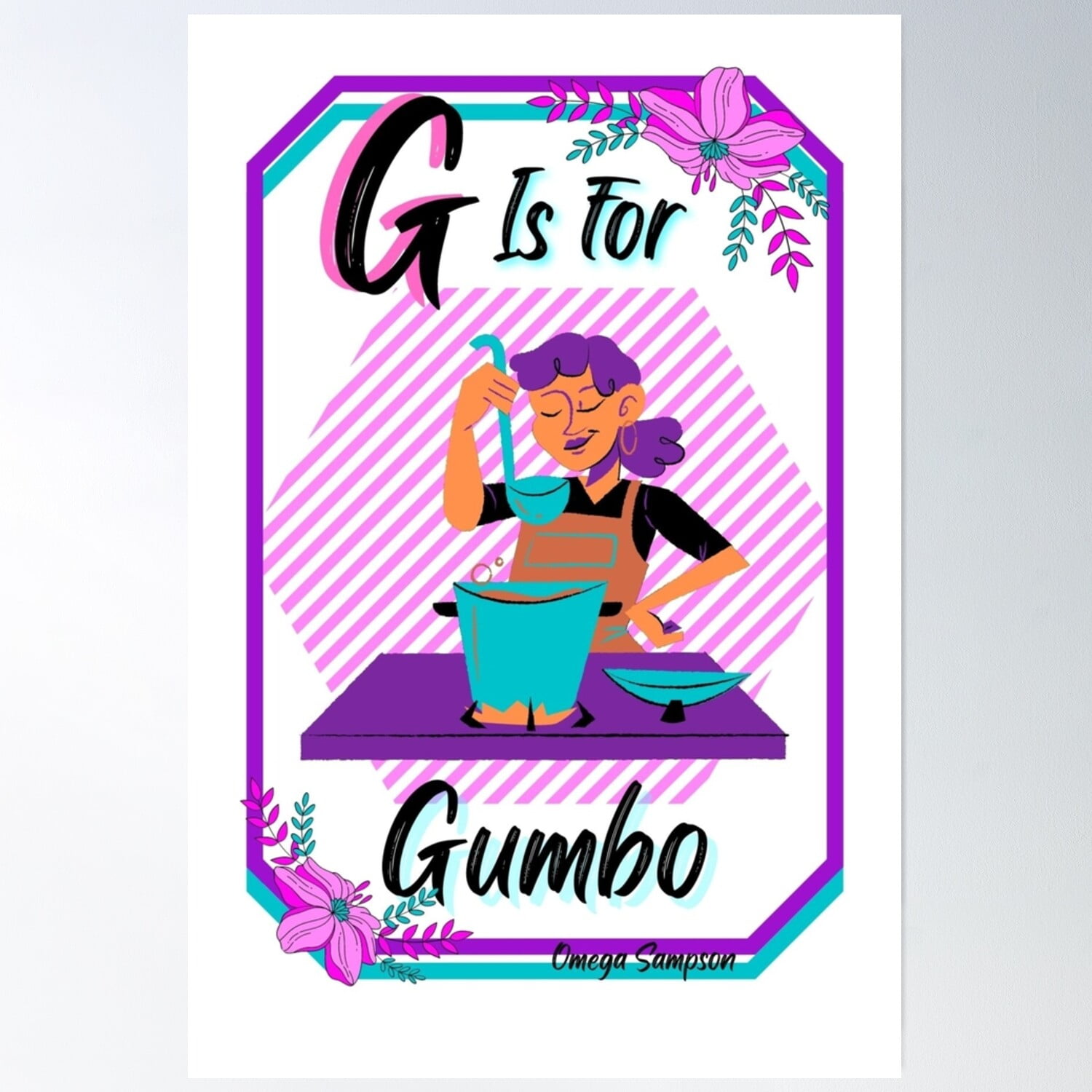 G Is For Gumbo Poster Wall Art, Modern Wall Decor, 12x18 UNFRAMED ...