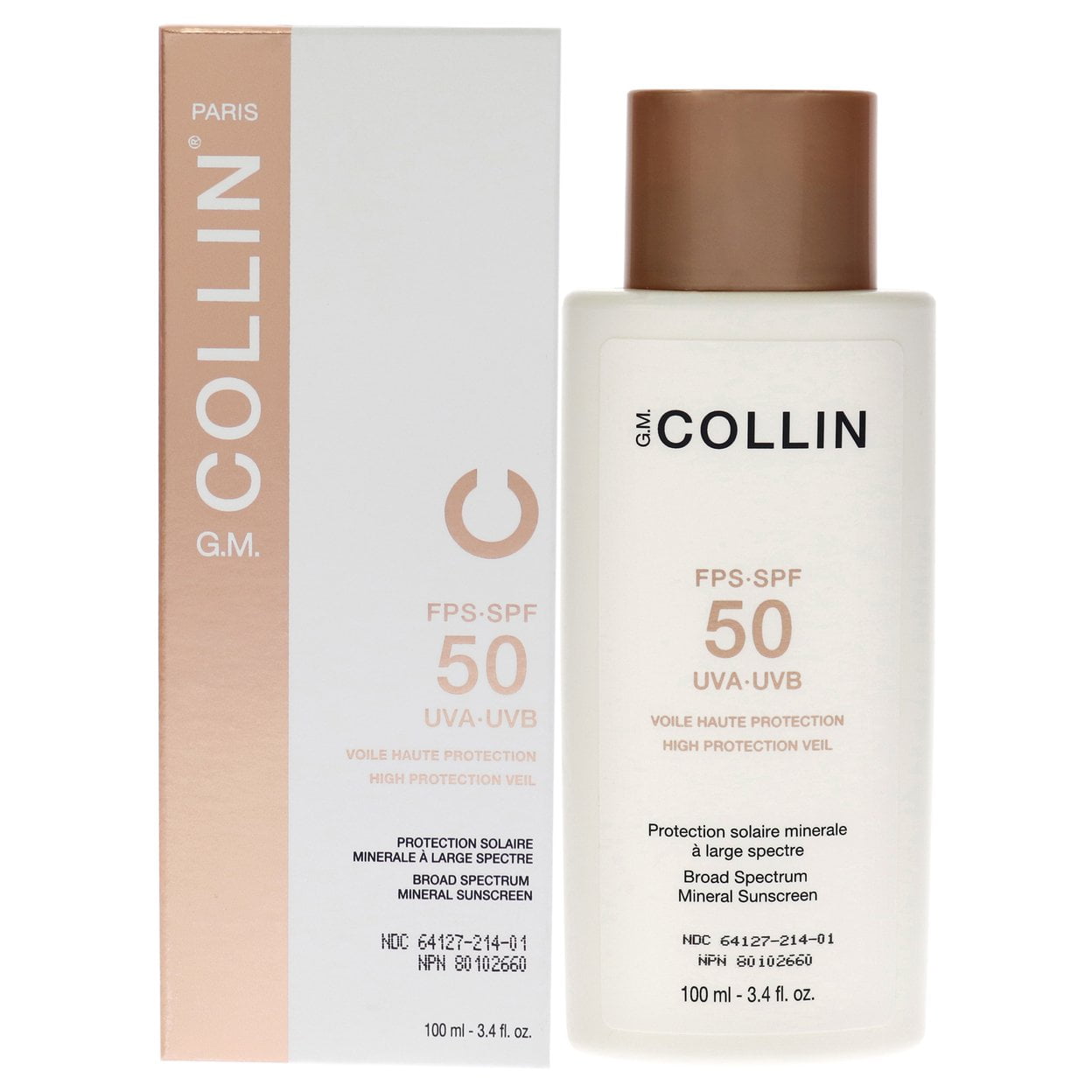 G.M. Collin SPF 50, 3.4 oz Sunscreen with Vitamin E, Natural Oils, UVA ...