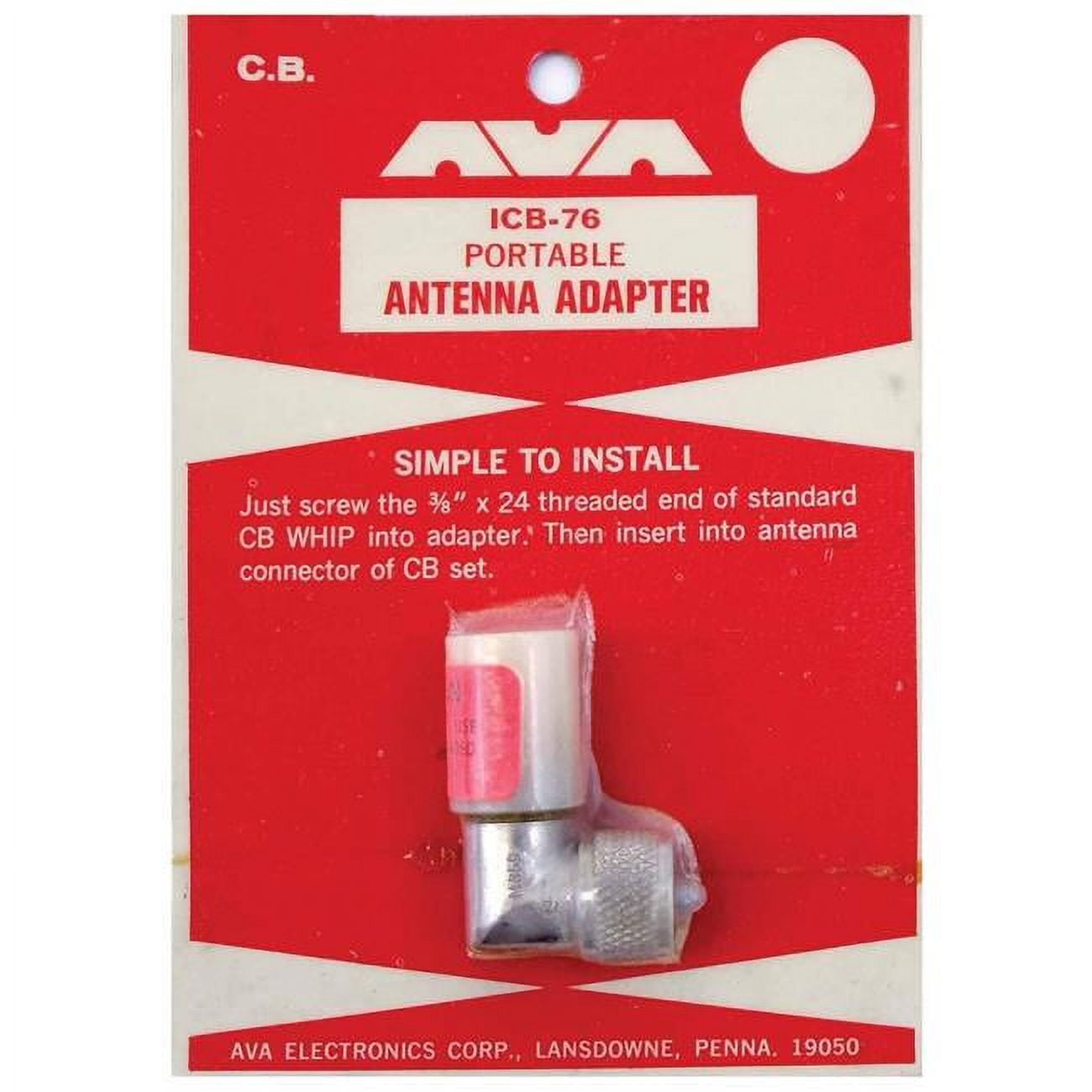 G & M ICB76 Portable CB Antenna Adapter - Accepts 0.38 x 24 in. Thread ...