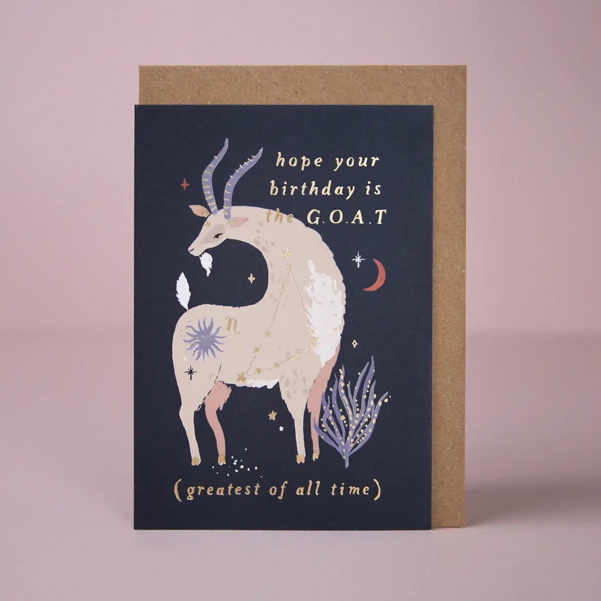 G.O.A.T. Birthday Card – Unique Goat Design with Foil Accents – Blank ...