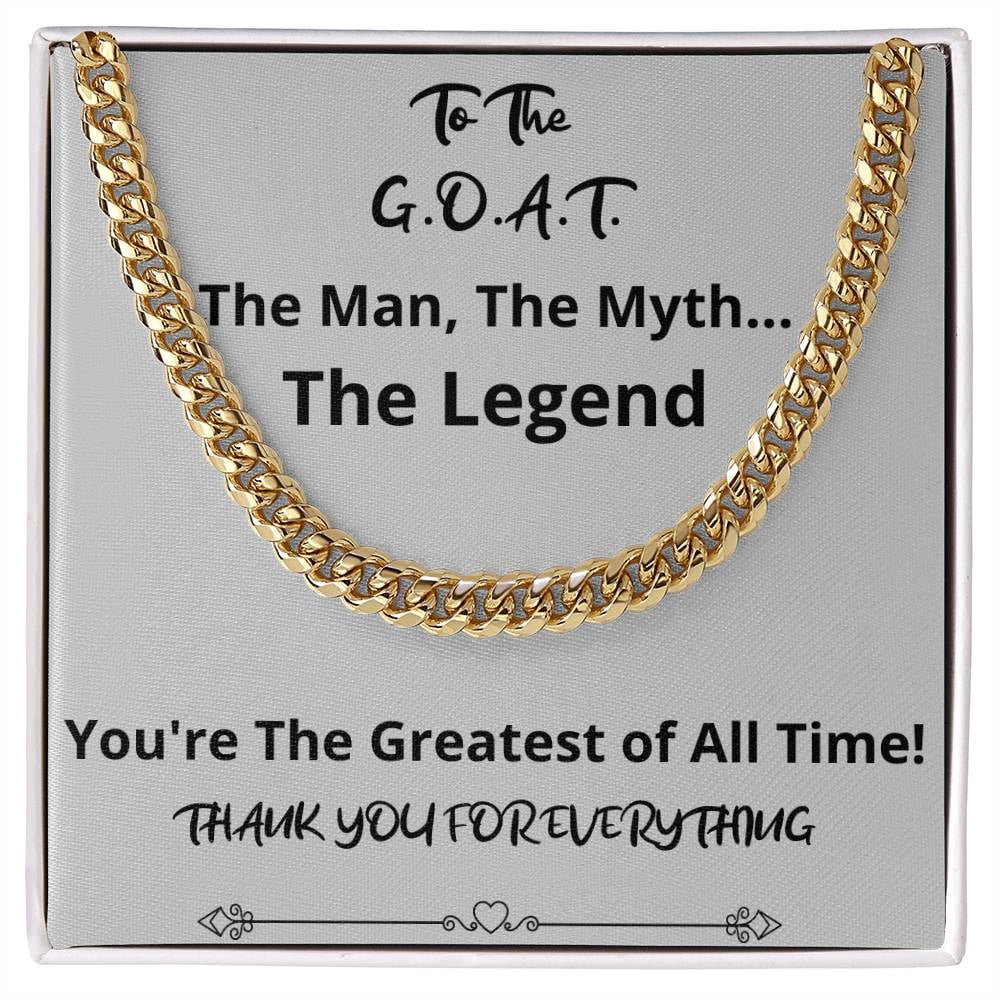 The G.O.A.T. Cuban Chain Fathers Day Birthday Christmas Gift For Men ...