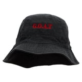 G.O.A.T Embroidered Bucket Hat - Black OSFM - Walmart.com
