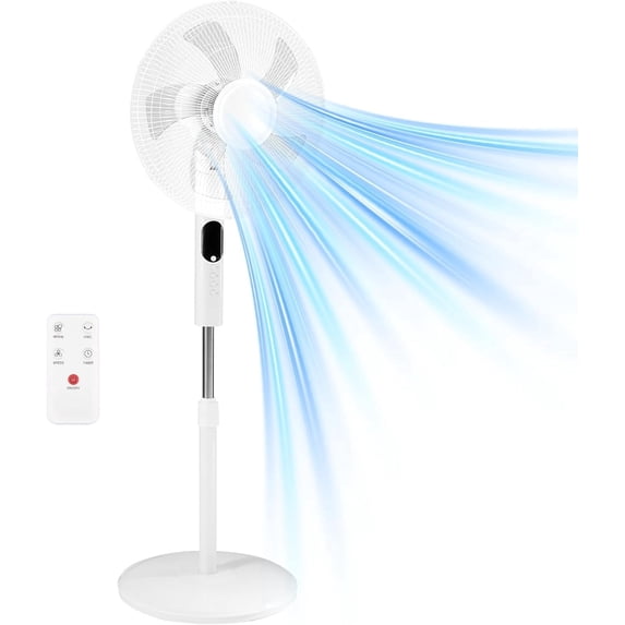 G-Ocean Remote Control Quiet Standing Fan, Oscillating Pedestal Fan ...