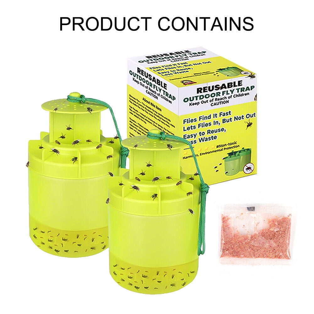 G·PEH 2X Upgraded Ranch Fly Traps Outdoor Hanging Fly Catcher Reusable ...
