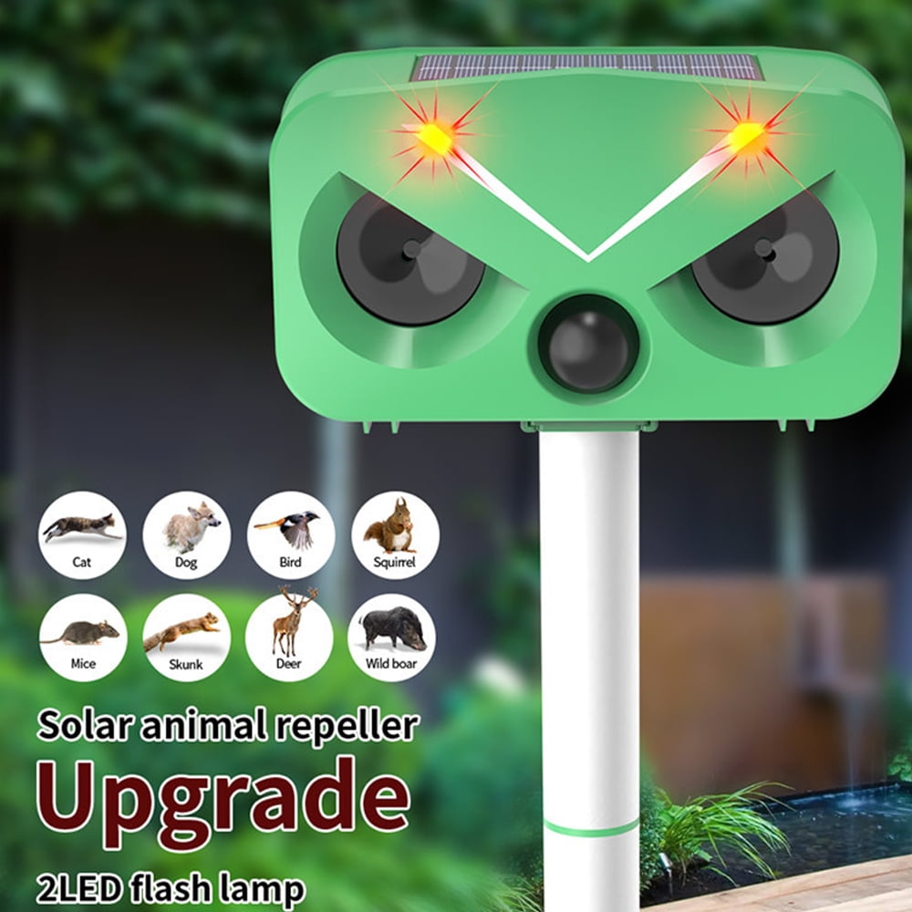 G · PEH Animal Repeller Ultrasonic Solar Power Outdoor Pest Cat Mice ...