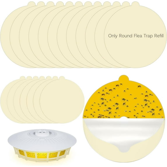 JLLOM Flea Trap Replacement 20 Pack Yellow 4.95" Sticky Pad Refills ...