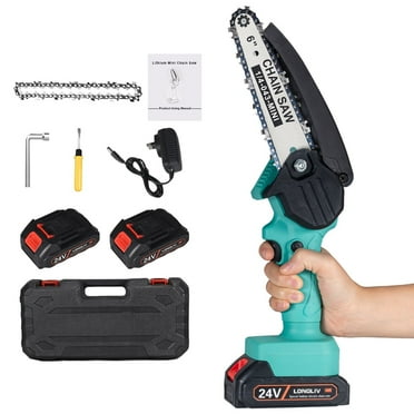 2-in-1 Cordless Pole Saw for Tree Trimming, 6 Inch Mini Chainsaw with ...