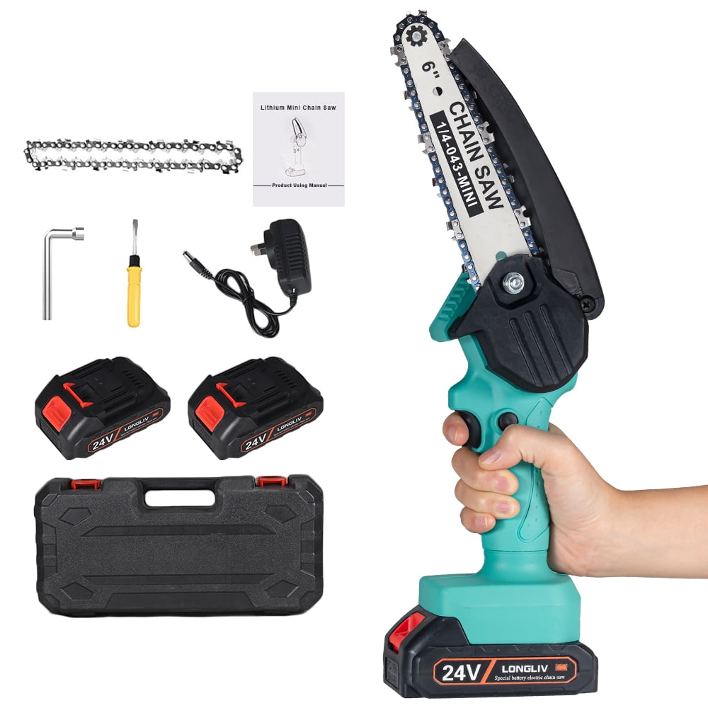 G · PEH Mini Chainsaw 6-inch,Cordless Chainsaw Handheld Electric Power ...