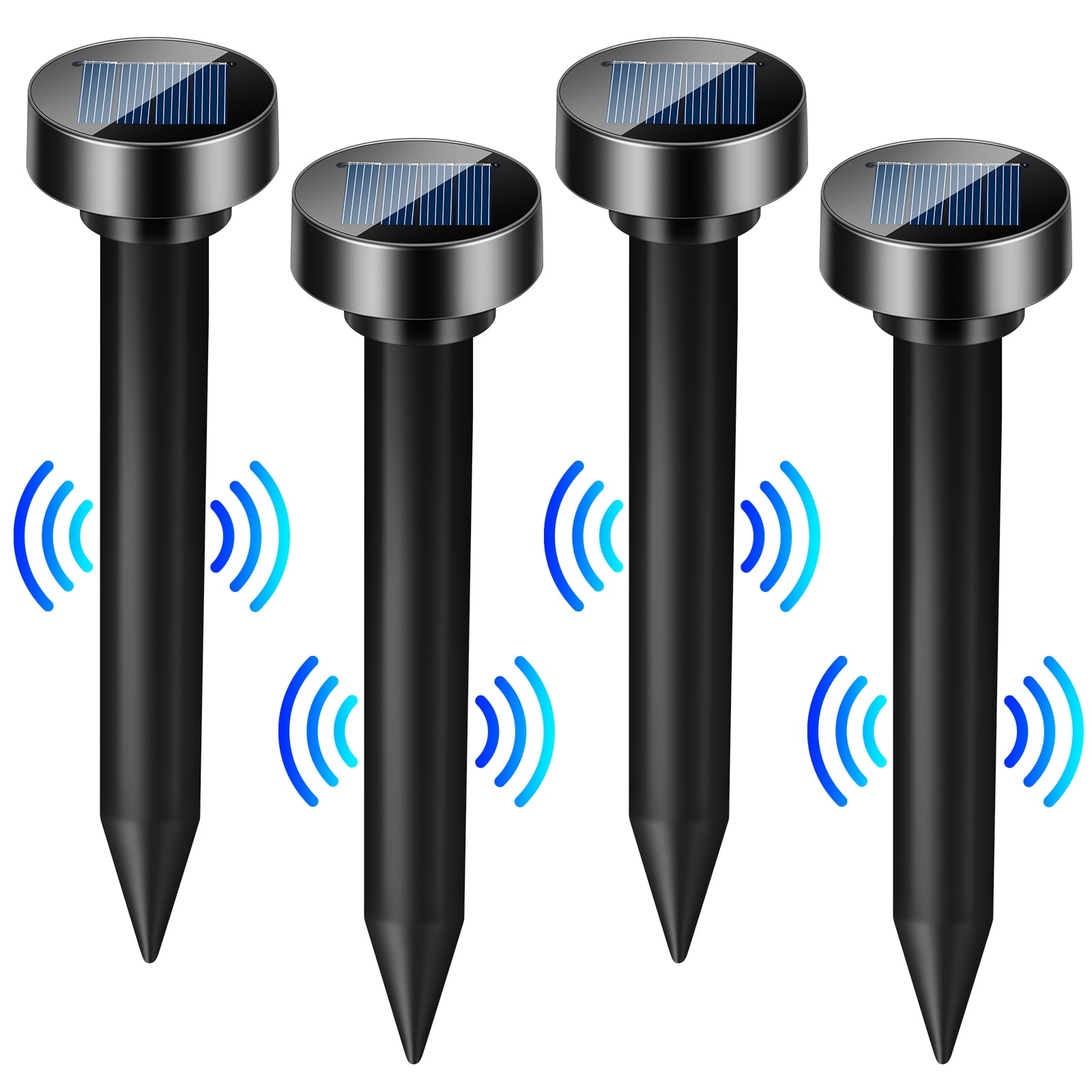 G · PEH Mole Repellent, 4 Pack Solar-Powered Outdoor Waterproof ...