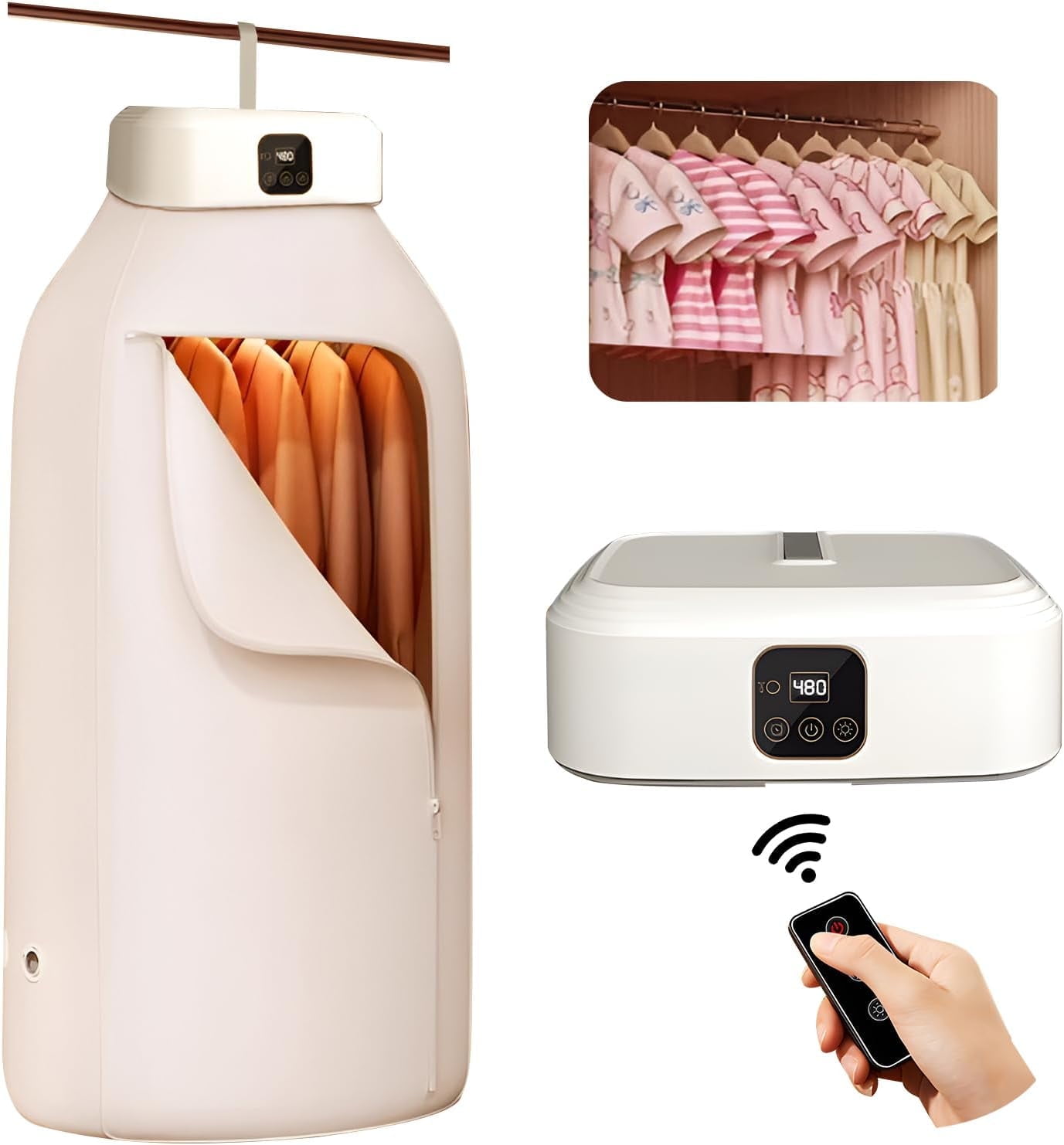 JahyShow Portable Clothes Dryer, Small Dryer with Remote Control ...