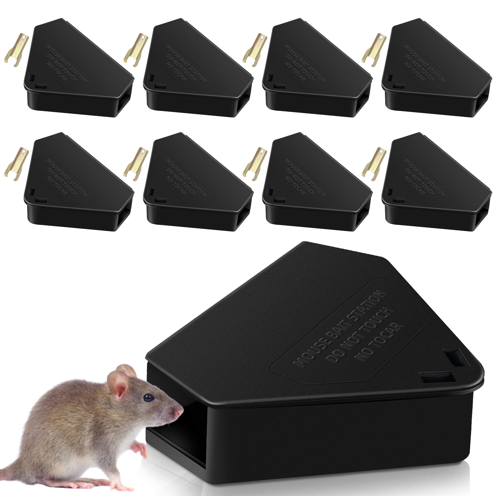 G·PEH Premium Mouse Bait Station 8 Keys & 8 Pack Stainless Steel ...