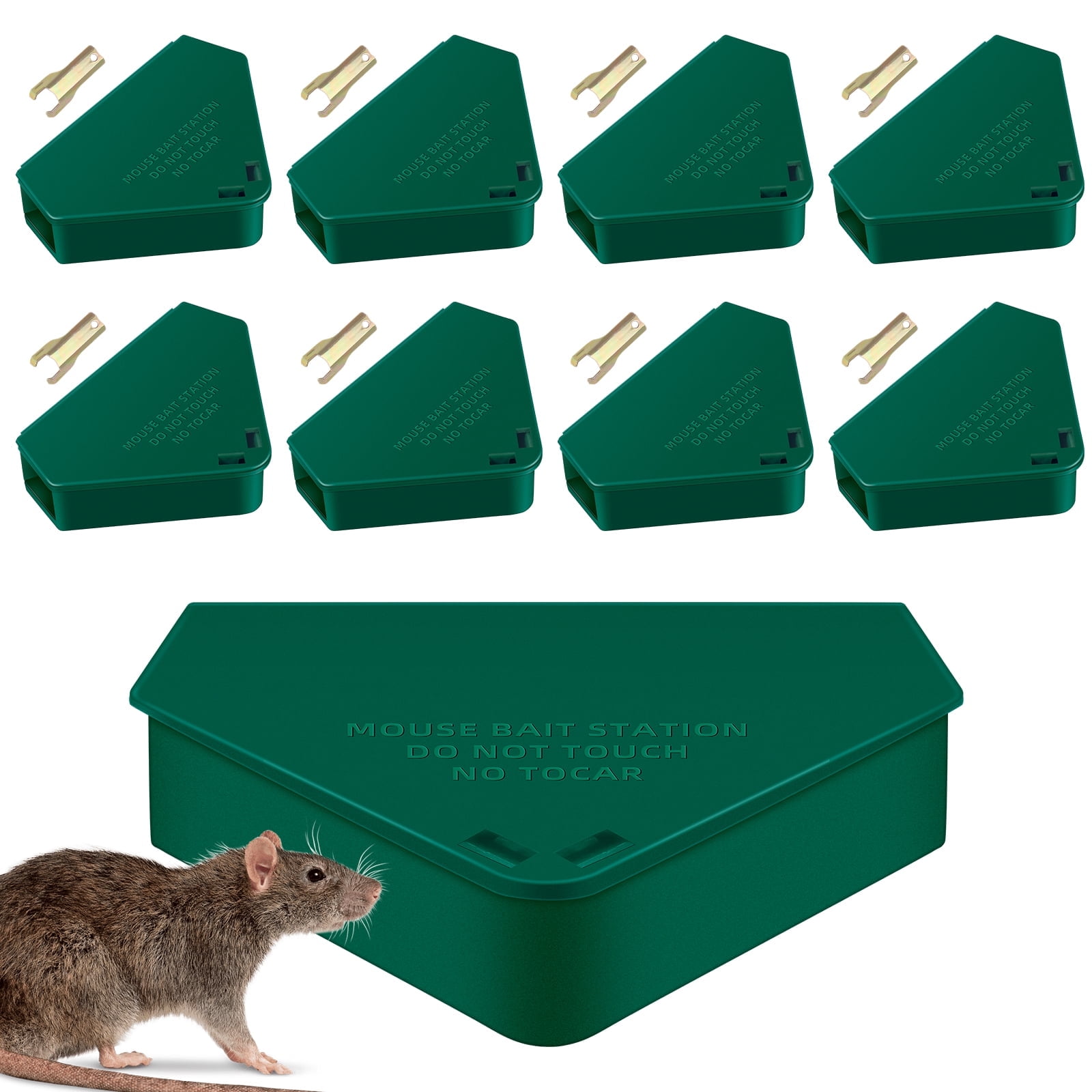 G·PEH Professional Rodent Bait Box 8-Pack with Keys Triangle Shape ...